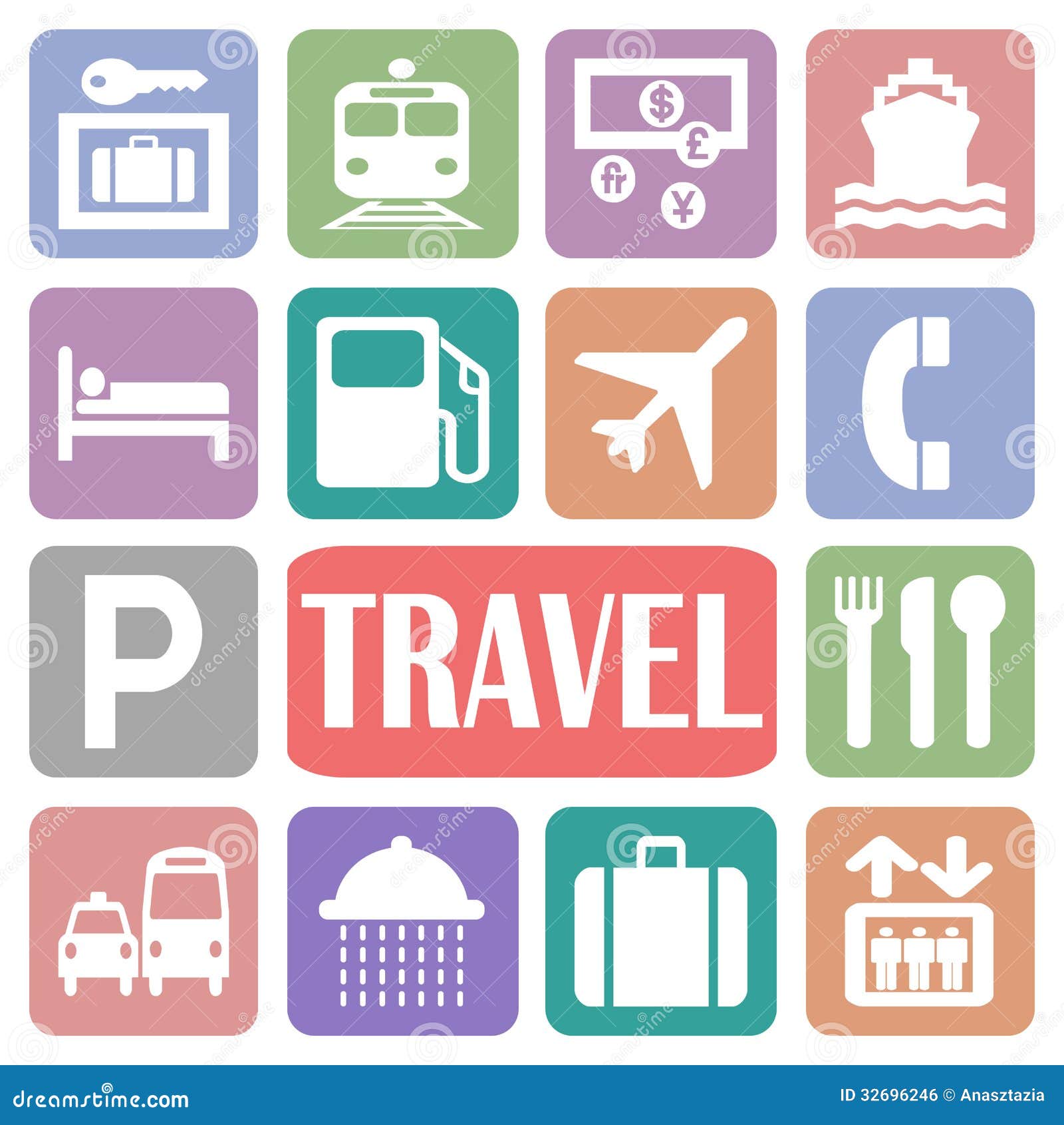 Iconos del viaje stock de ilustración. Ilustración de recorrido - 32696246