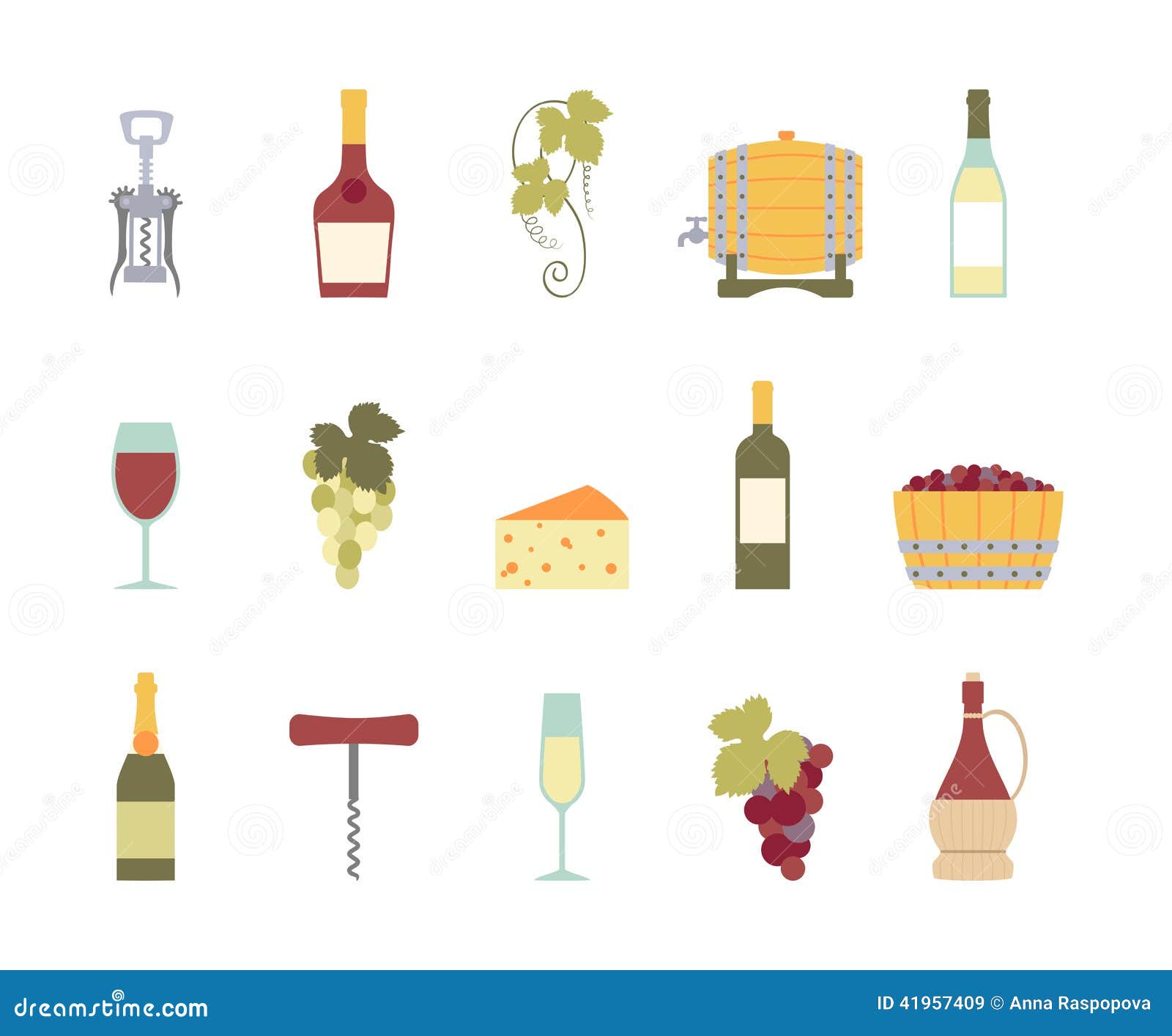 Iconos del vino ilustración del vector. Ilustración de blanco - 41957409