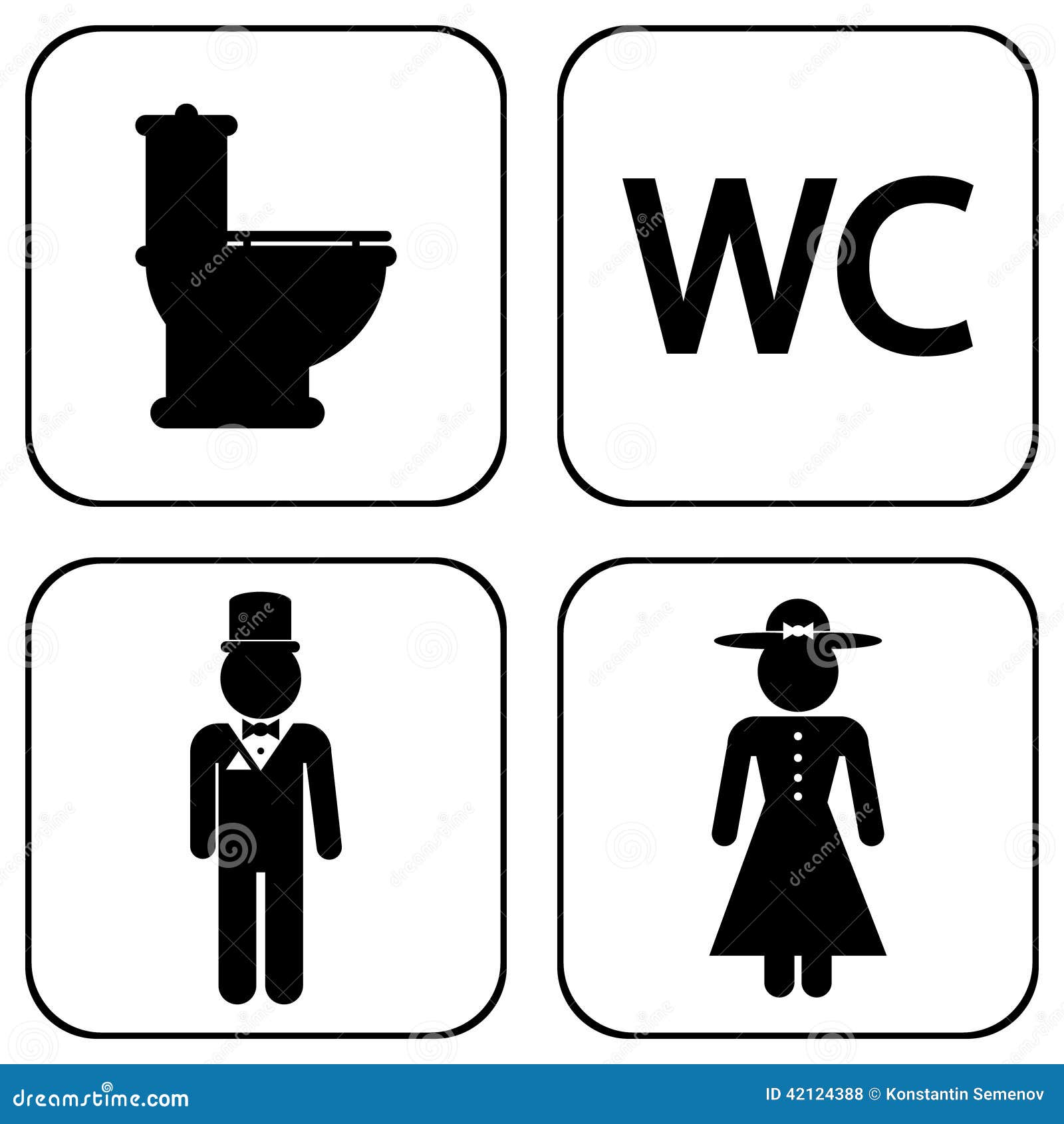 Iconos del WC ilustración del vector. Ilustración de higiene - 42124388