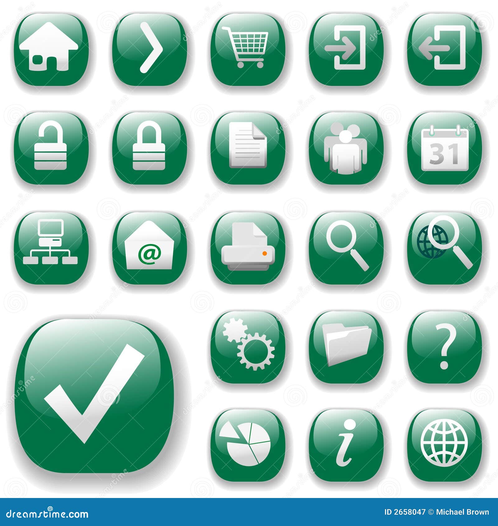 Iconos Del Web Fijar-Verdes Ilustración del Vector - Ilustración de ...