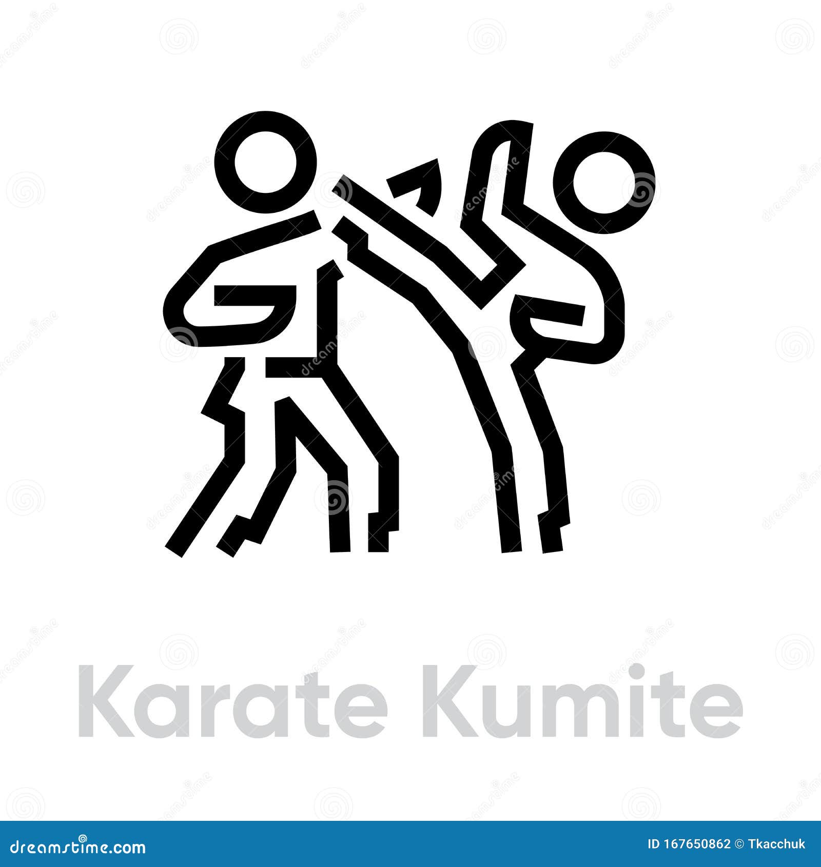 Iconos Deportivos De Karate Kumite Ilustración del Vector - Ilustración ...
