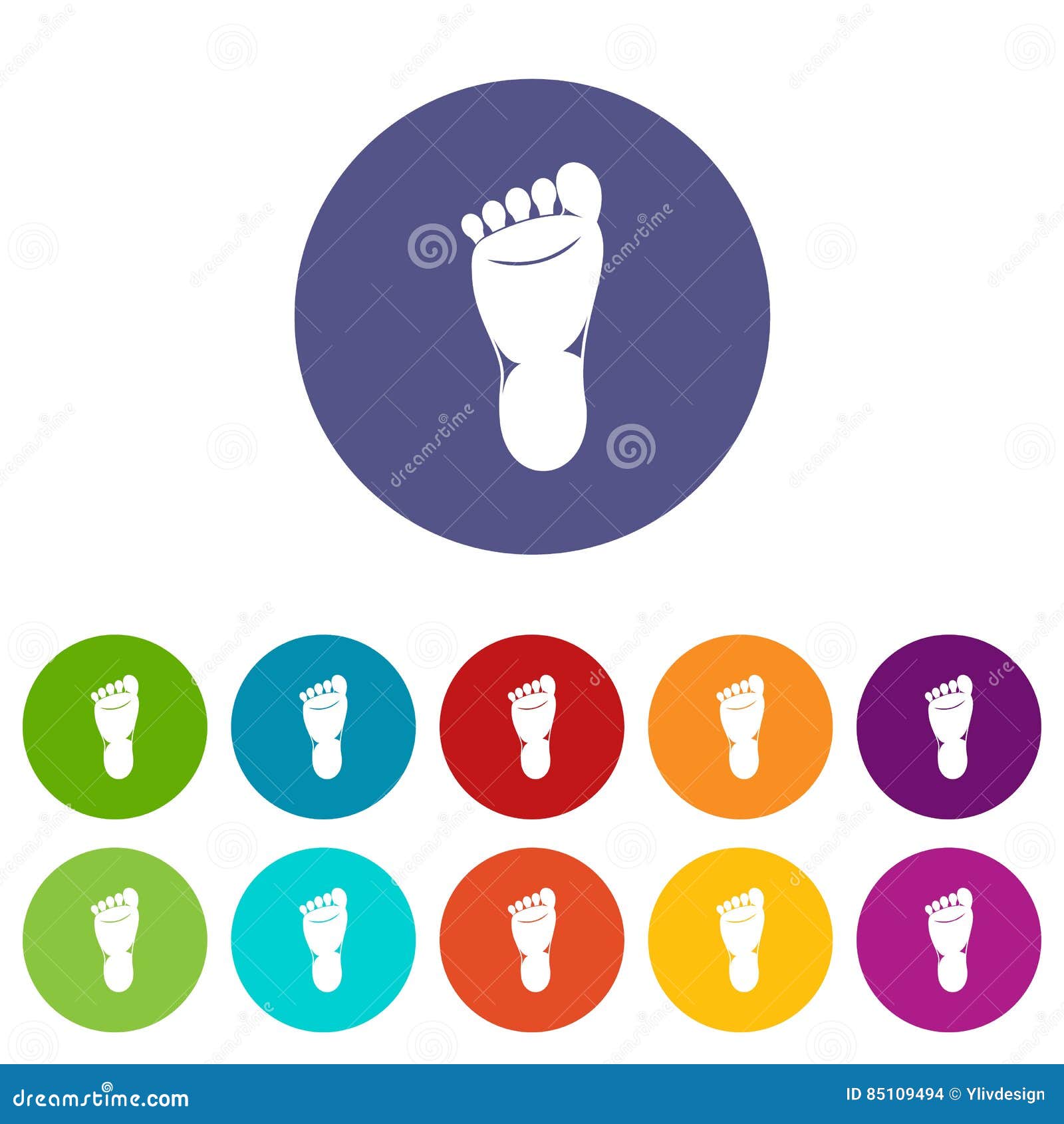 Iconos Determinados De La Pierna Izquierda Del Pie Ilustración del ...