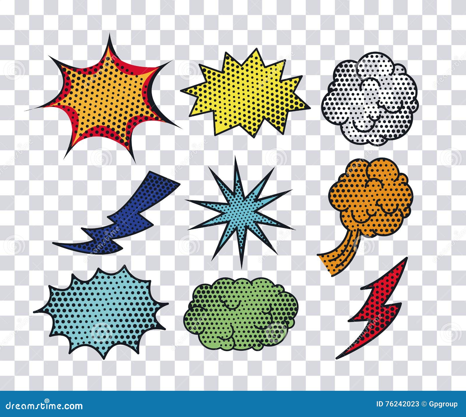 Iconos Determinados Del Estilo Del Arte Pop Ilustración del Vector ...