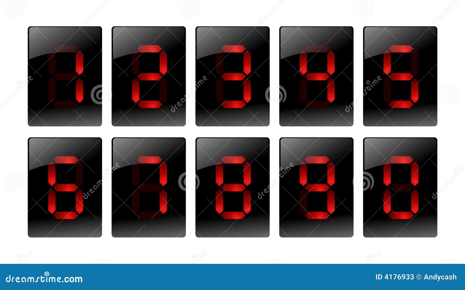 Iconos Digitales Rojos Del Número Stock de ilustración - Ilustración de ...