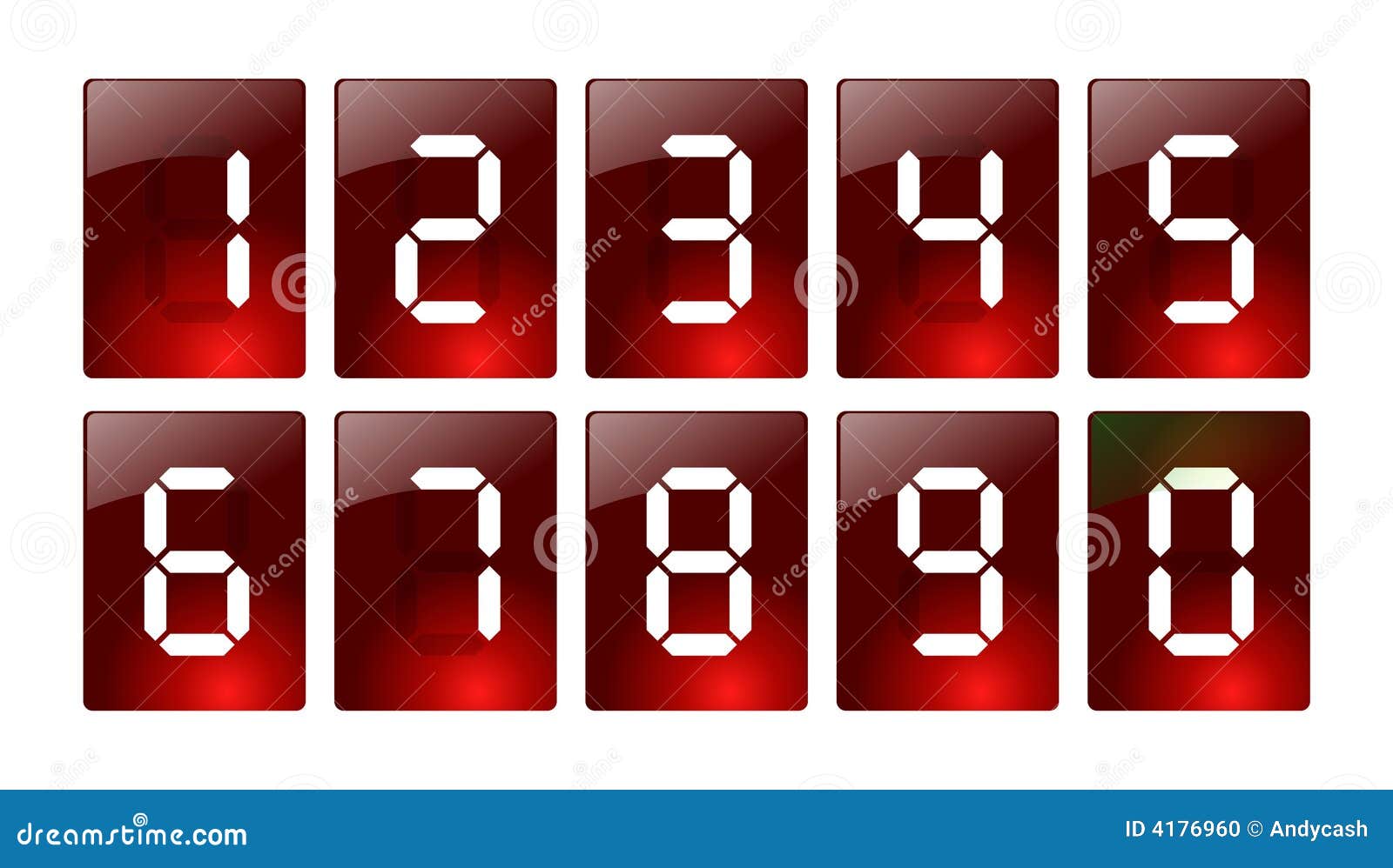 Iconos Digitales Rojos Del Número Stock de ilustración - Ilustración de ...