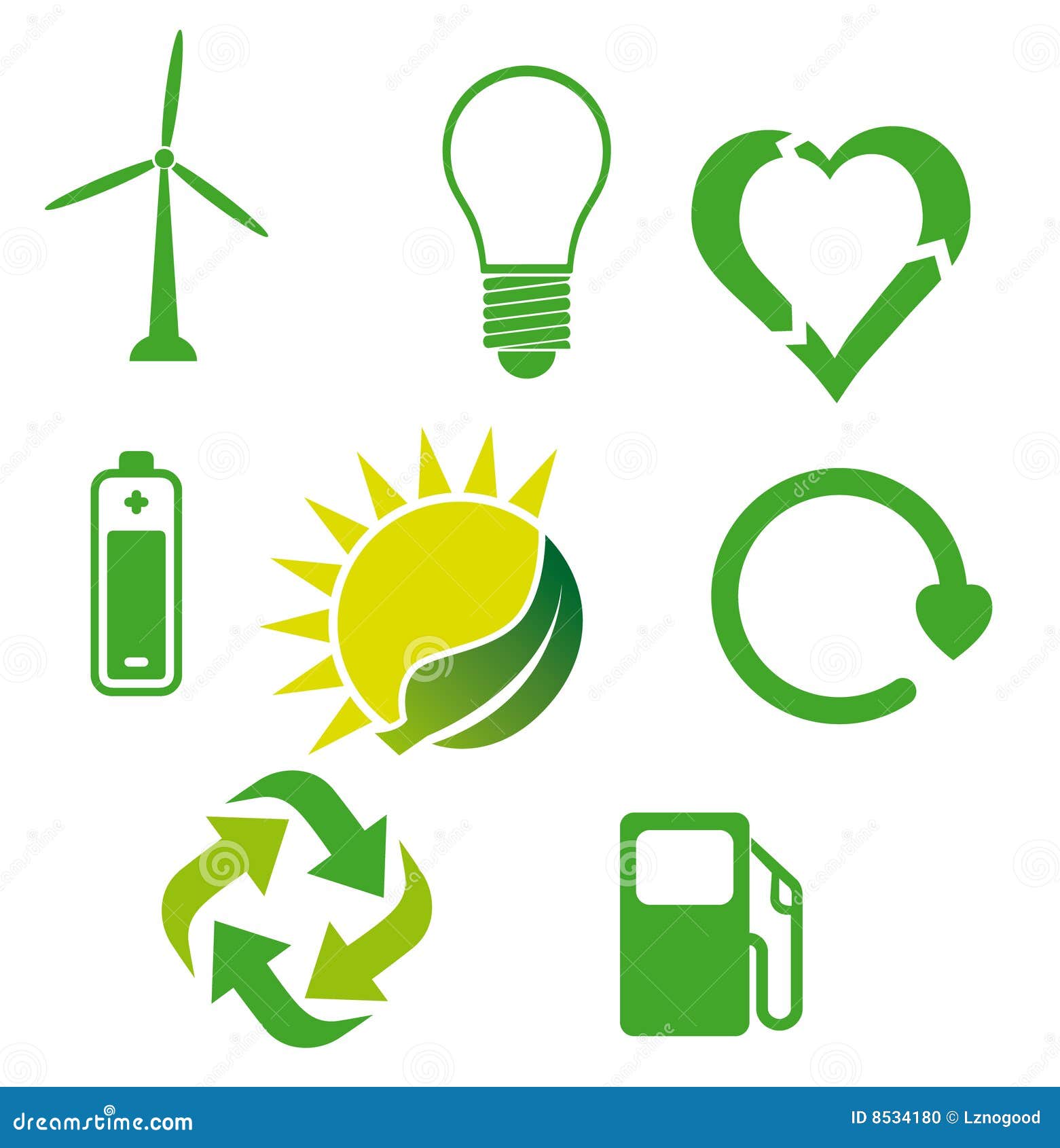 Iconos ecológicos 3 ilustración del vector. Ilustración de insignia ...