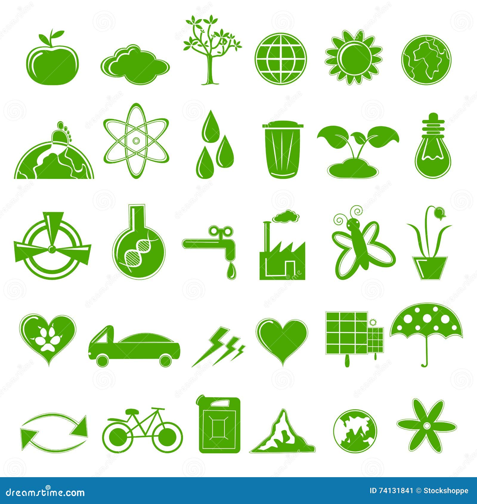 Iconos Ecológicos Y Ambientales Ilustración del Vector - Ilustración de ...