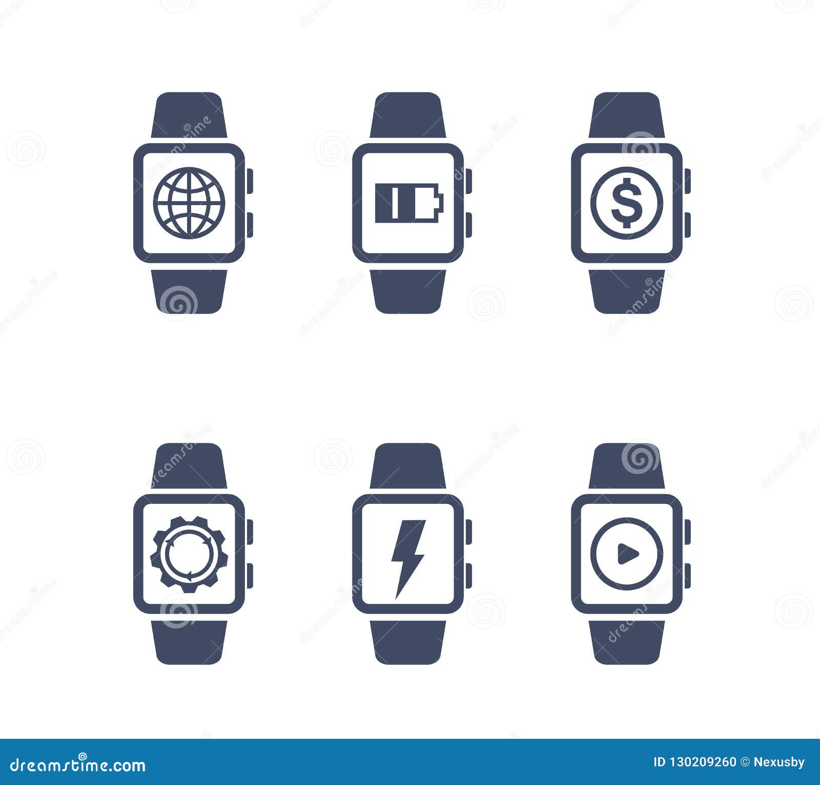 Iconos Elegantes Del Vector Del Reloj En Blanco Ilustración del Vector ...