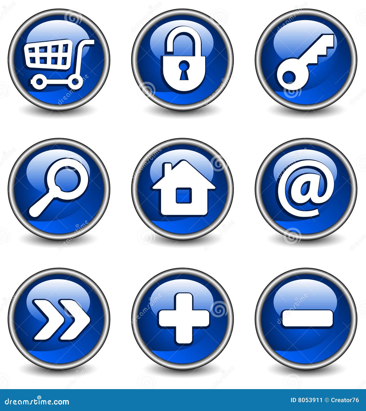 Iconos en azul ilustración del vector. Ilustración de mensaje - 8053911