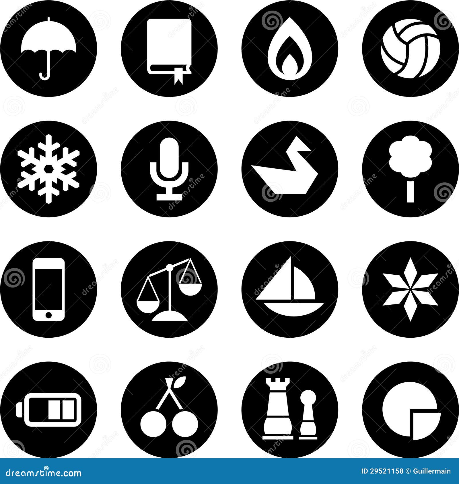 Iconos en círculos ilustración del vector. Ilustración de pictograma ...