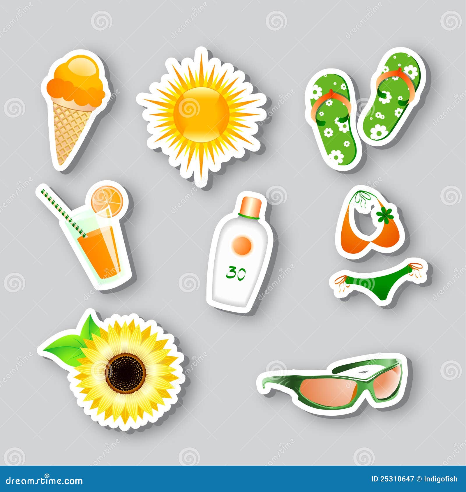 Iconos En El Tema Del Verano Ilustración del Vector - Ilustración de ...
