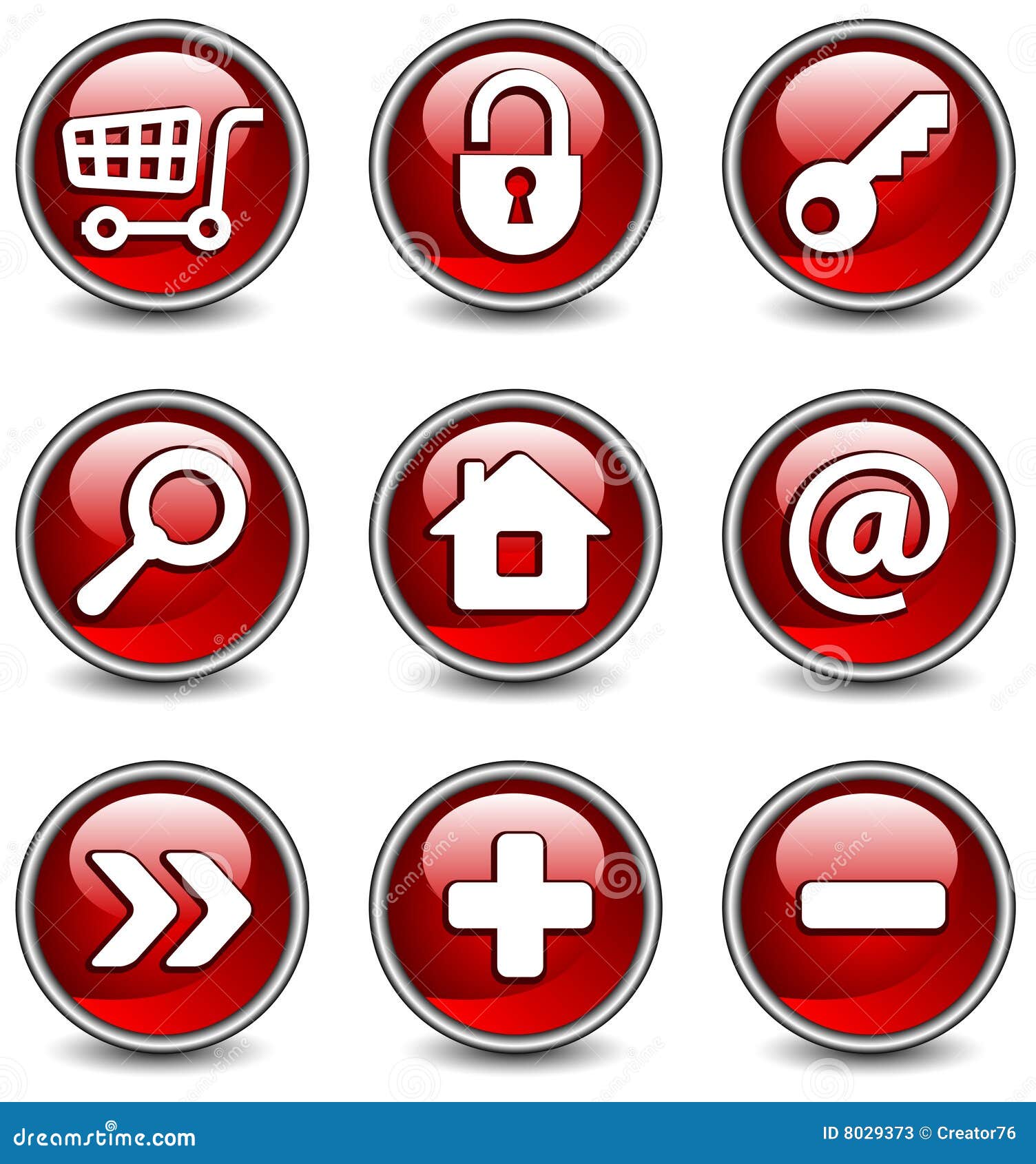 Iconos en rojo ilustración del vector. Ilustración de negocios - 8029373