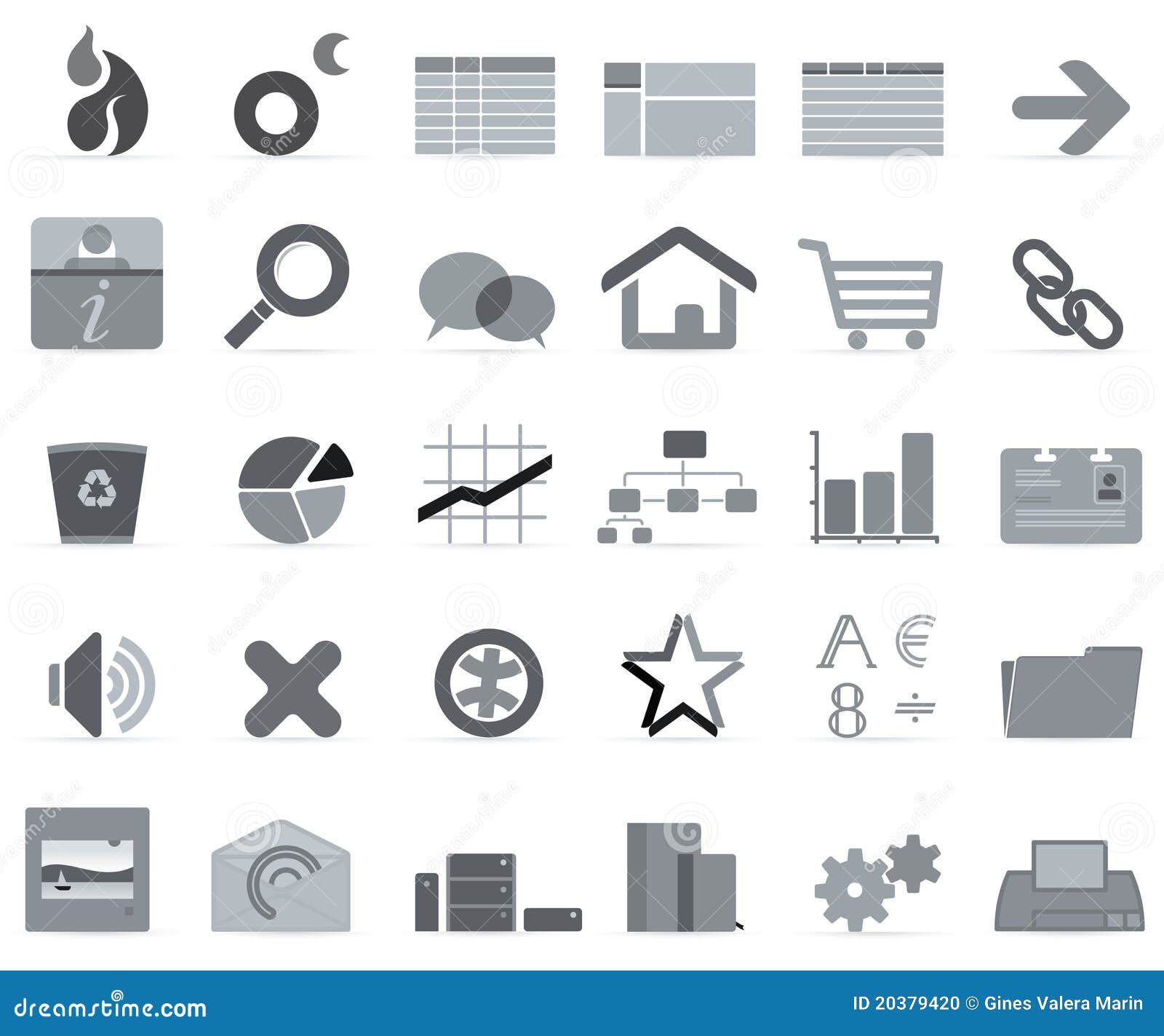 Iconos grises ilustración del vector. Ilustración de icono - 20379420