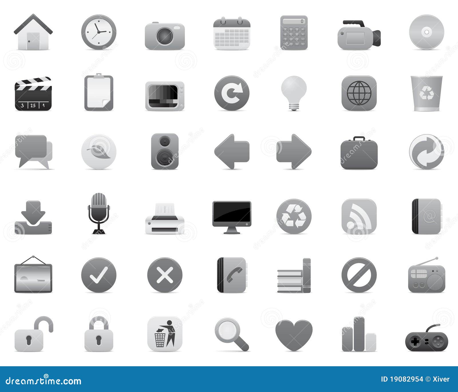 Iconos grises fijados ilustración del vector. Ilustración de liso ...