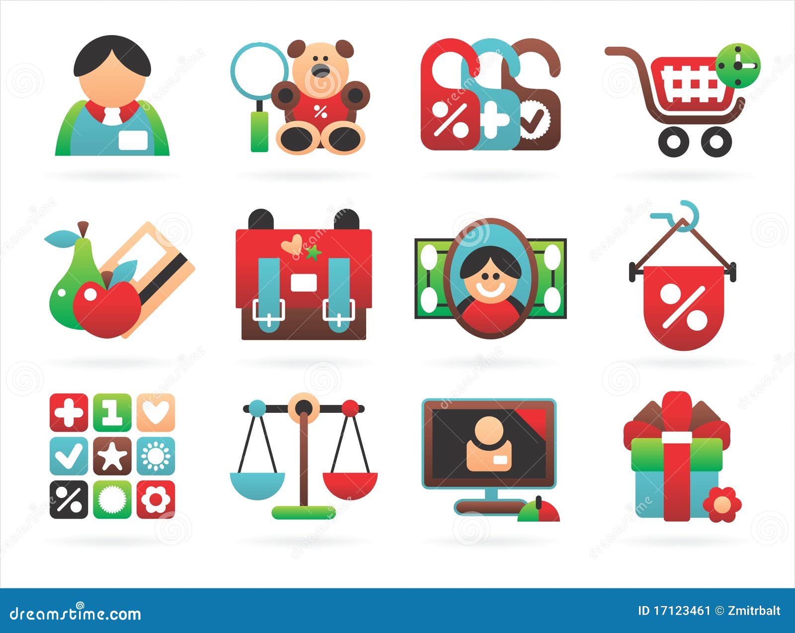 Iconos Hermosos De Las Compras Ilustración del Vector - Ilustración de ...