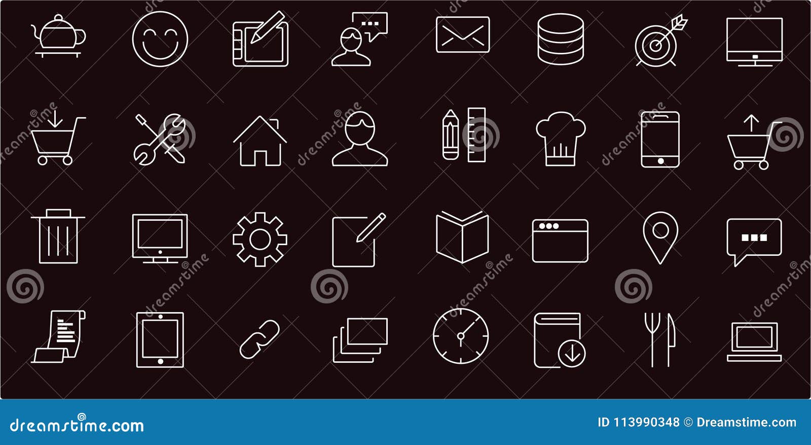 Iconos Hermosos Y Modernos Para Su Sitio Web Stock de ilustración ...