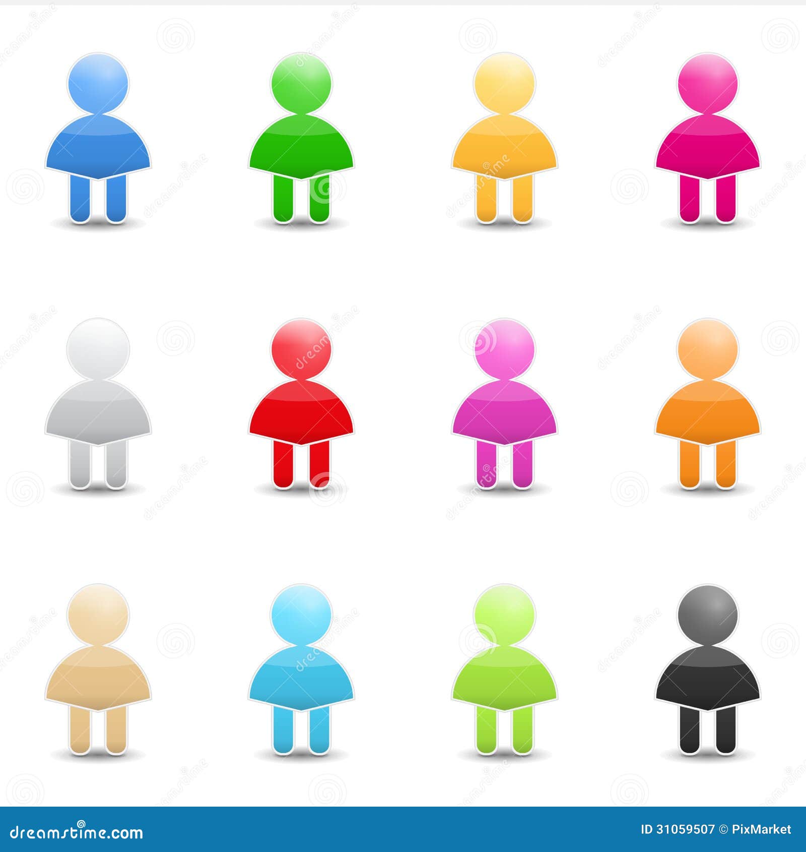 Iconos humanos ilustración del vector. Ilustración de social - 31059507