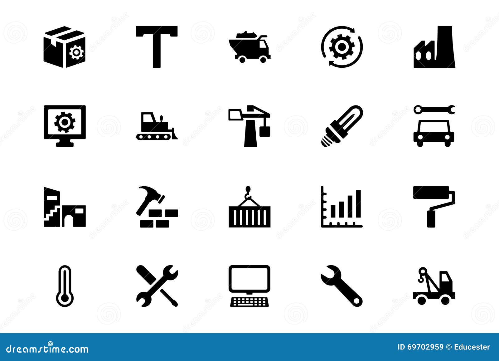 Iconos Industriales 5 Del Vector Stock de ilustración - Ilustración de ...