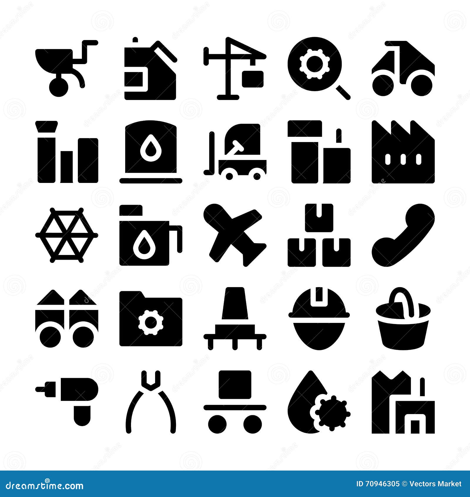 Iconos Industriales 5 Del Vector Stock de ilustración - Ilustración de ...