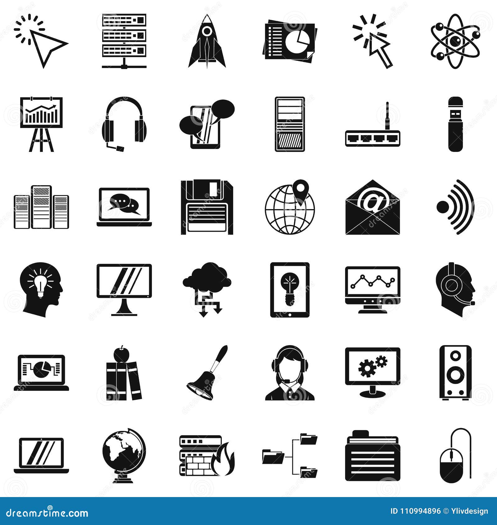 Iconos Interactivos Fijados, Estilo Simple Ilustración del Vector ...