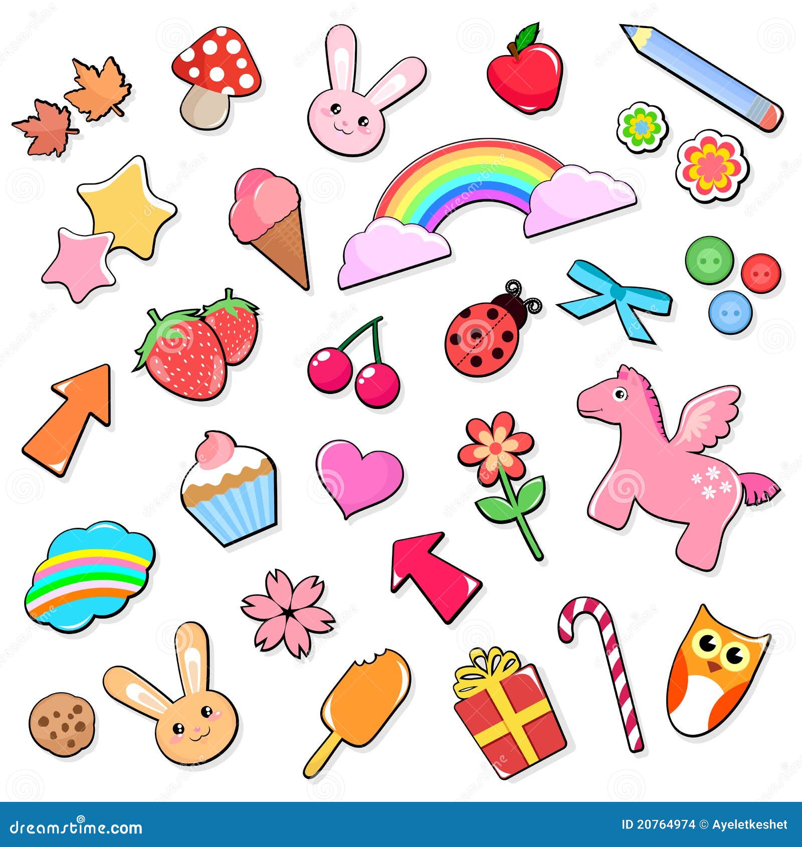 Iconos lindos ilustración del vector. Ilustración de grupo - 20764974