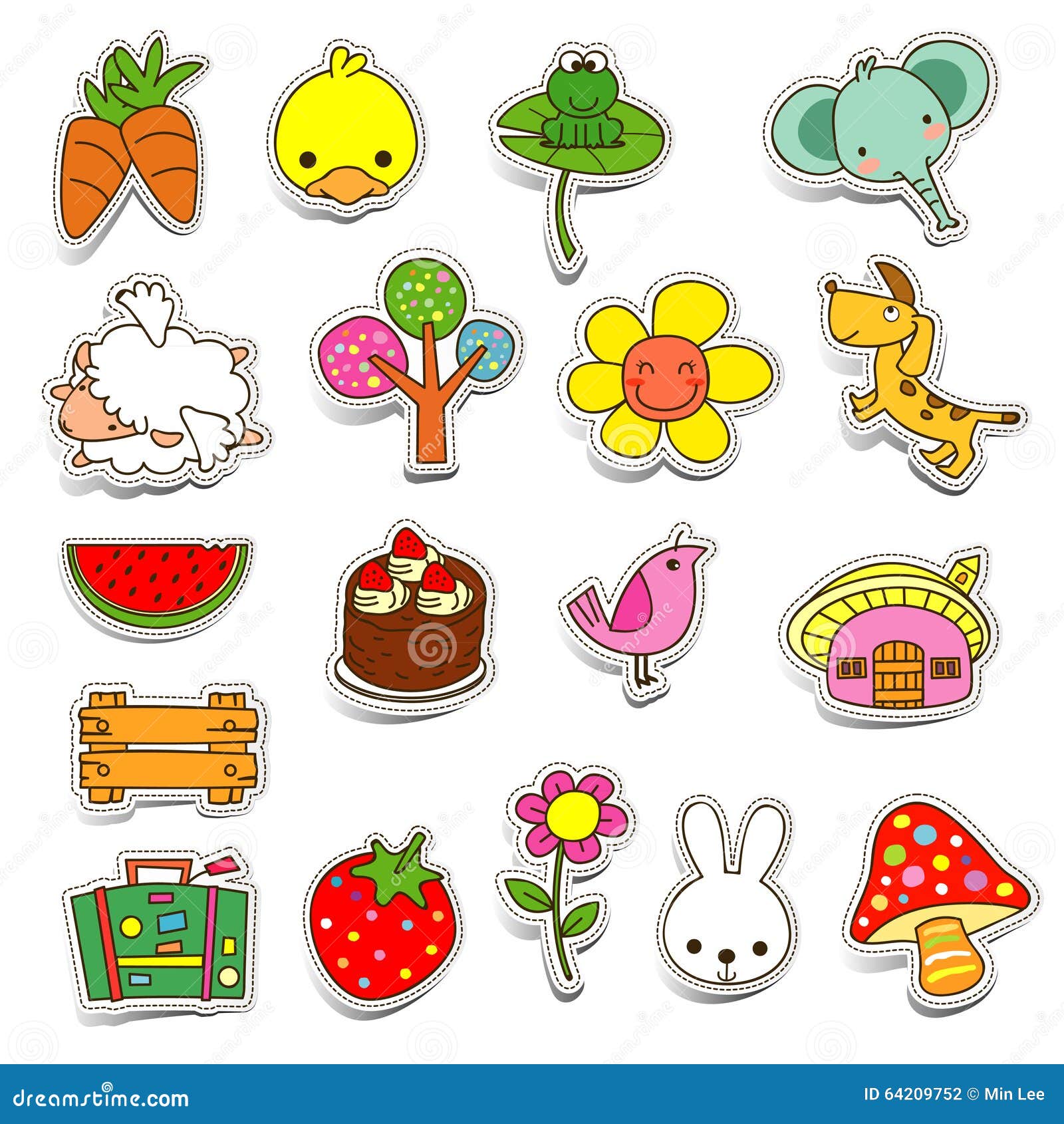 Iconos lindos ilustración del vector. Ilustración de corazones - 64209752