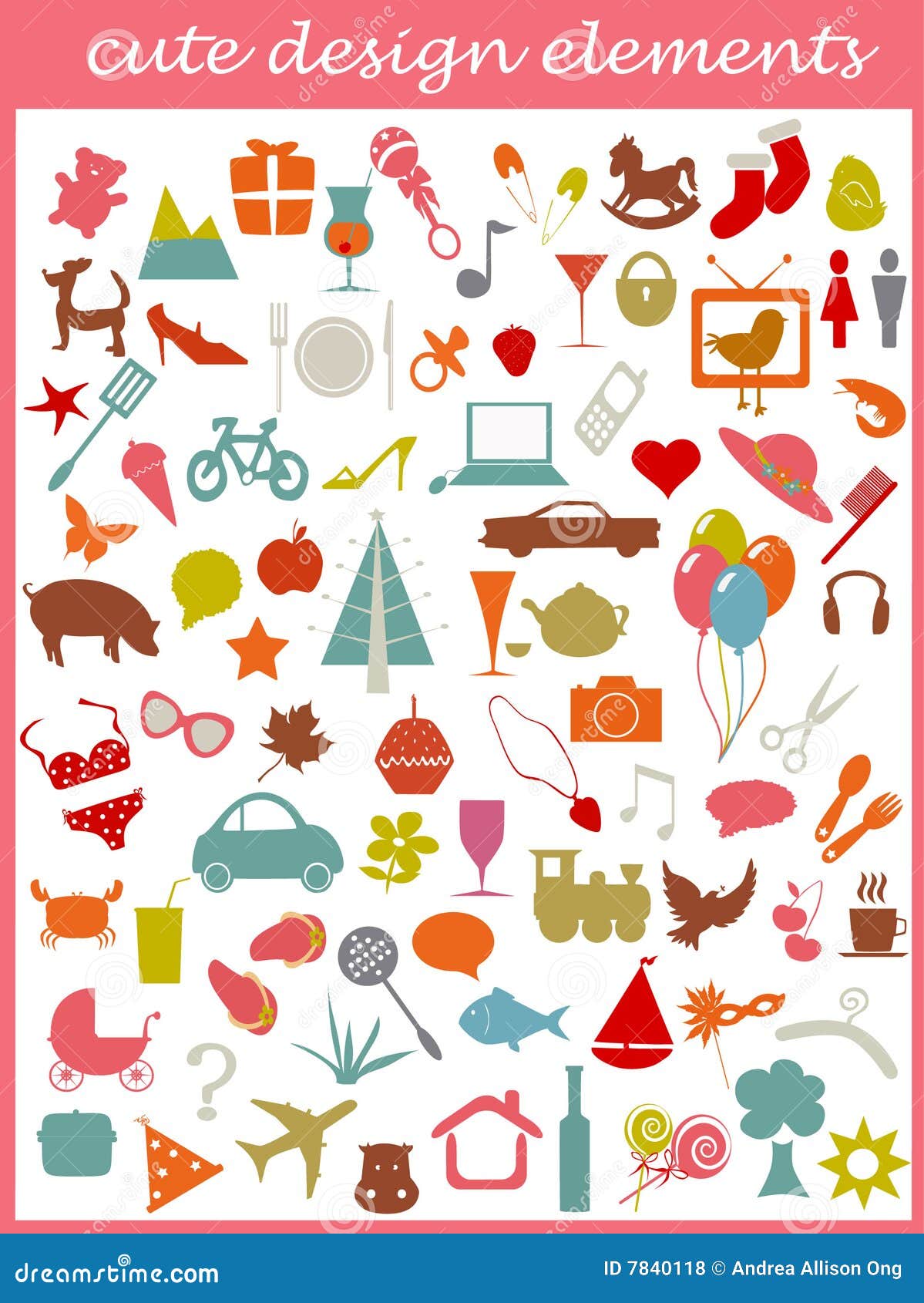 Iconos lindos ilustración del vector. Ilustración de moderno - 7840118