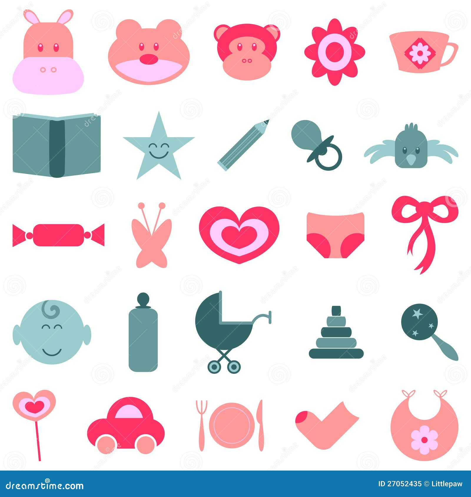 Iconos lindos del bebé ilustración del vector. Ilustración de ...