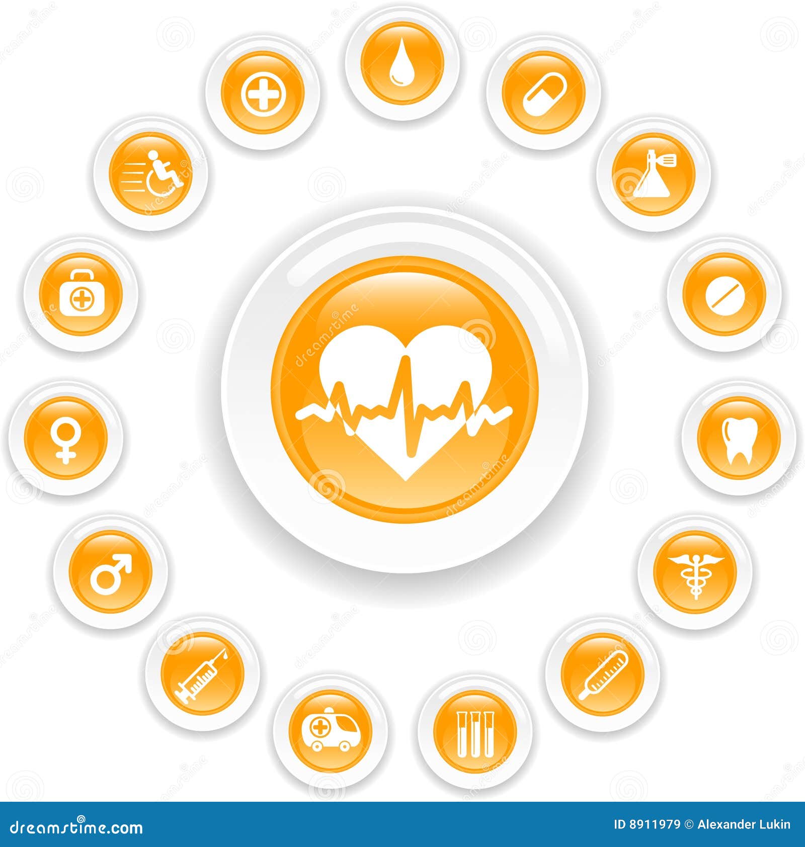 Iconos médicos ilustración del vector. Ilustración de objeto - 8911979