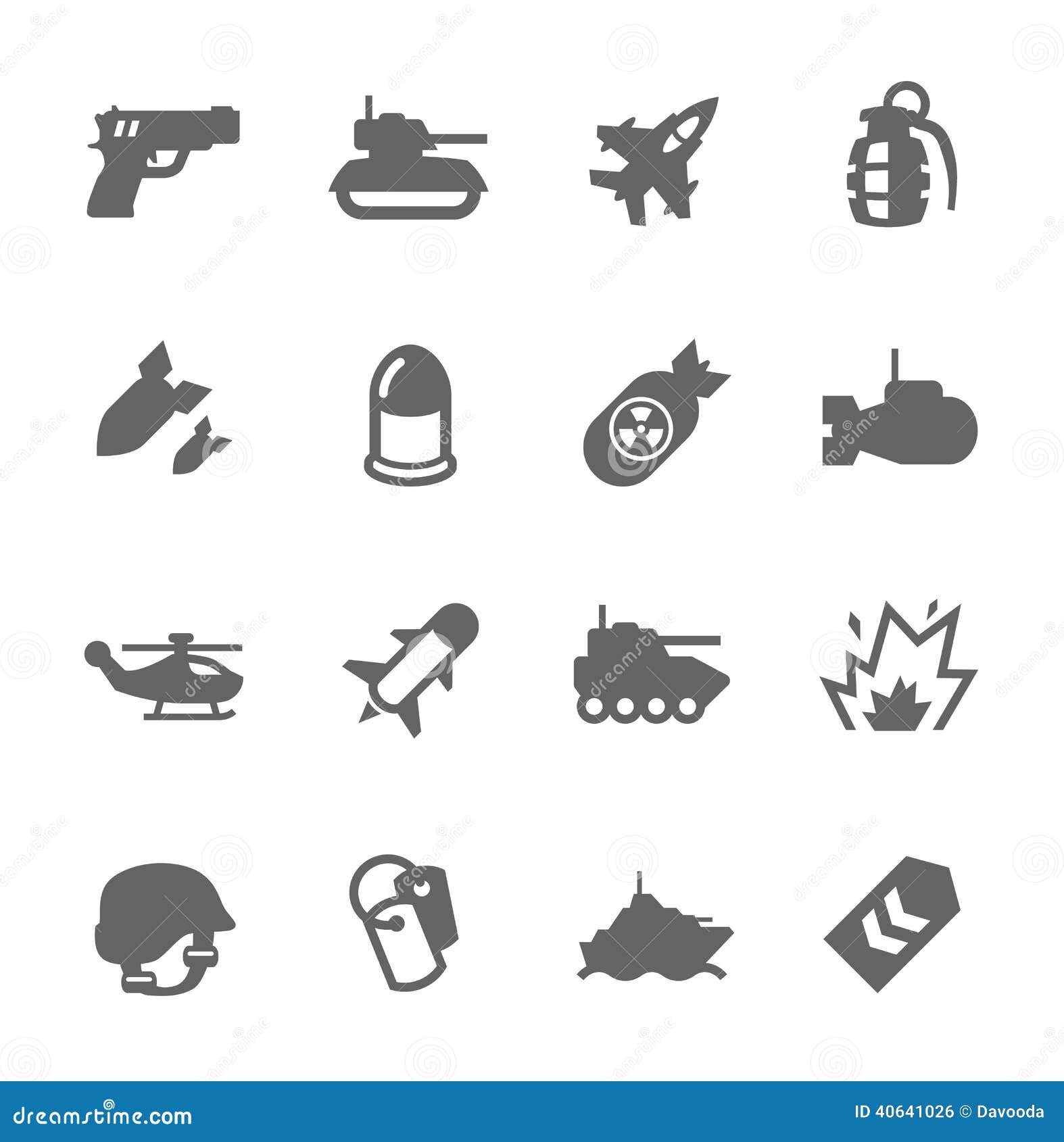 Iconos militares ilustración del vector. Ilustración de ejército - 40641026