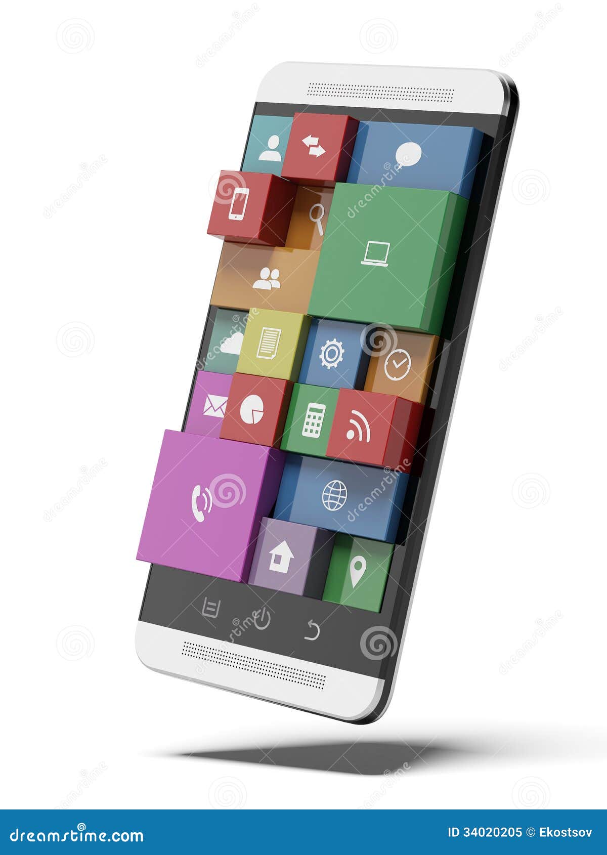 Iconos Modernos En Teléfono Stock de ilustración - Ilustración de fondo ...