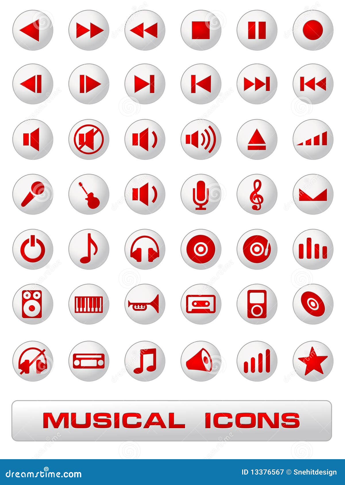 Iconos musicales stock de ilustración. Ilustración de mudo - 13376567