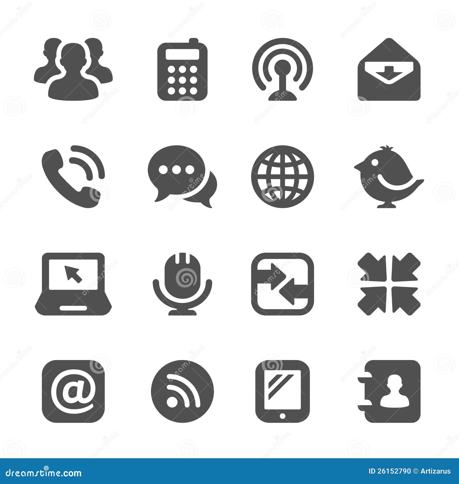 Iconos Negros De La Comunicación Ilustración del Vector - Ilustración ...