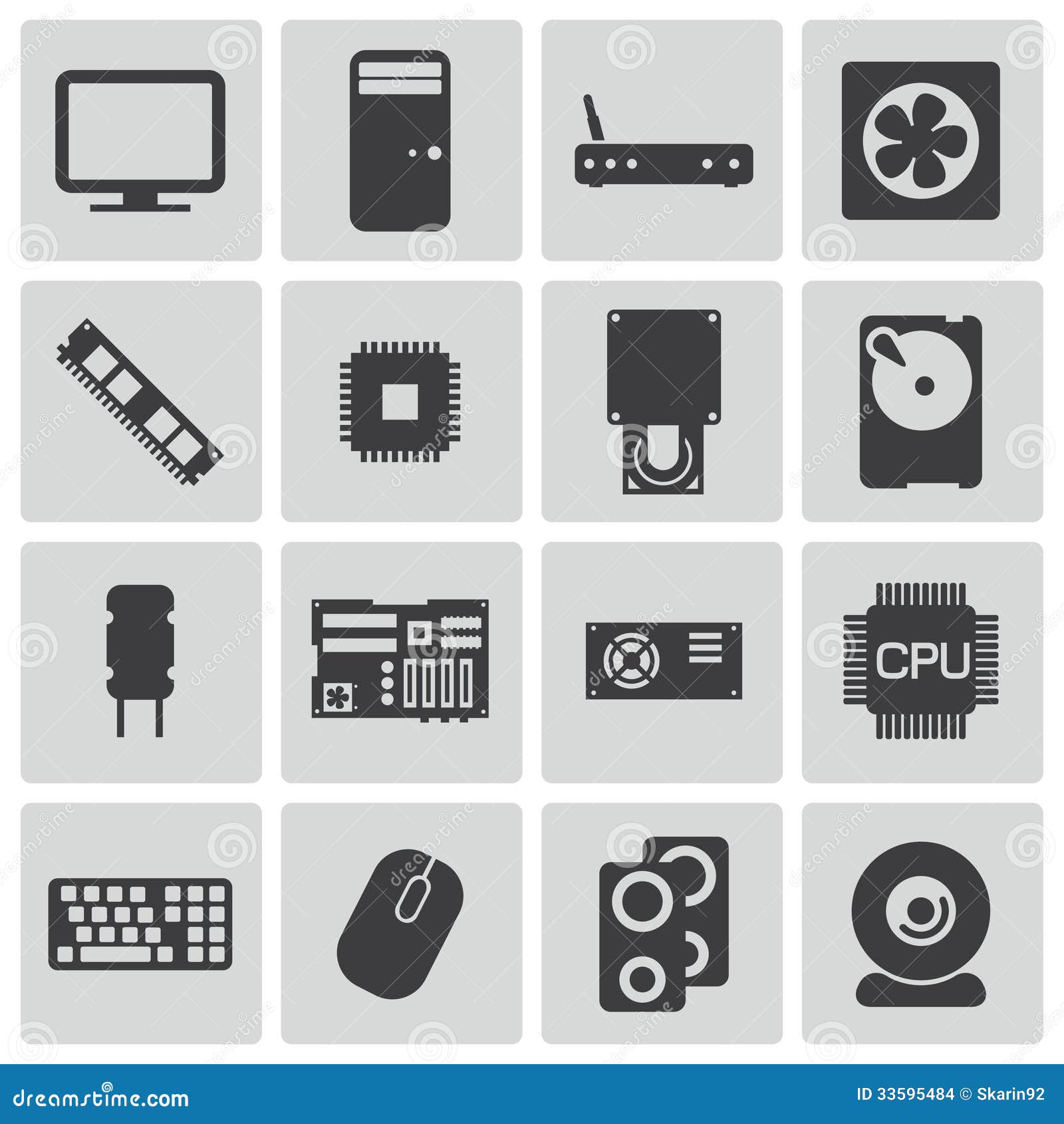 Iconos Negros De Los Componentes De La PC Del Vector Stock de ... Iconos Negros De Los Componentes De La PC Del Vector Stock de ...