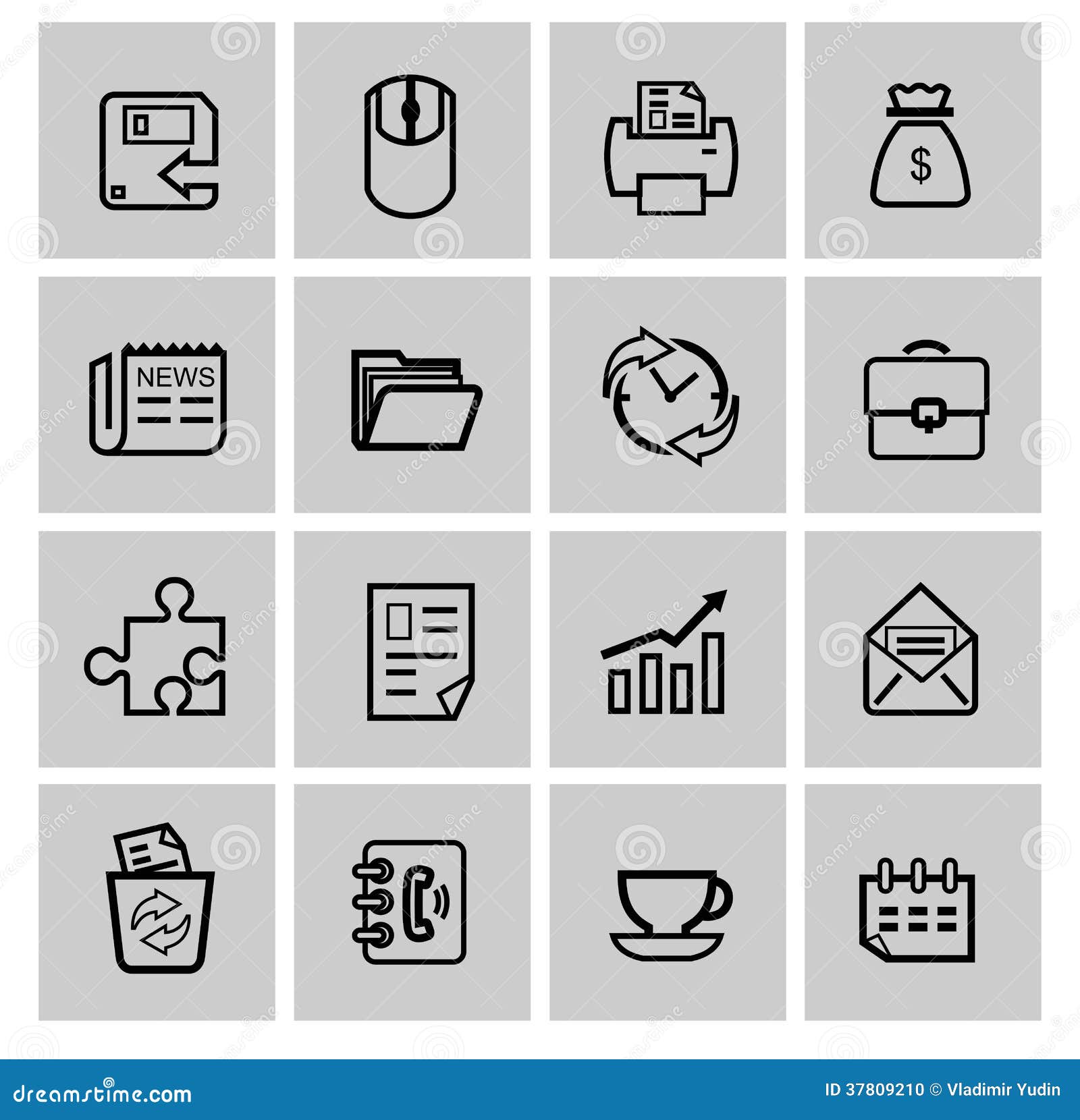 Iconos Negros Del Negocio Del Vector Ilustración del Vector ...