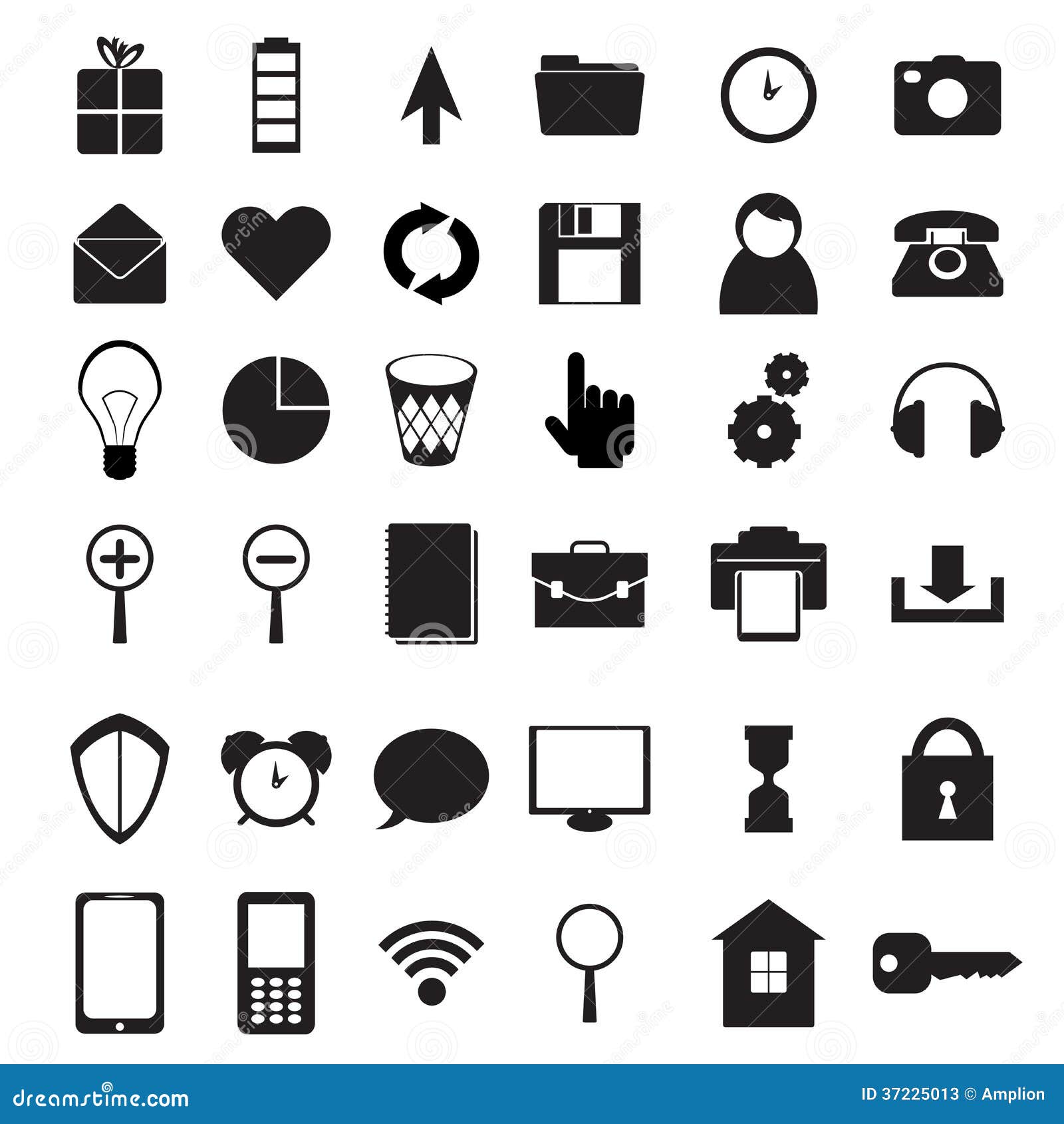 Iconos negros fijados ilustración del vector. Ilustración de carta ...