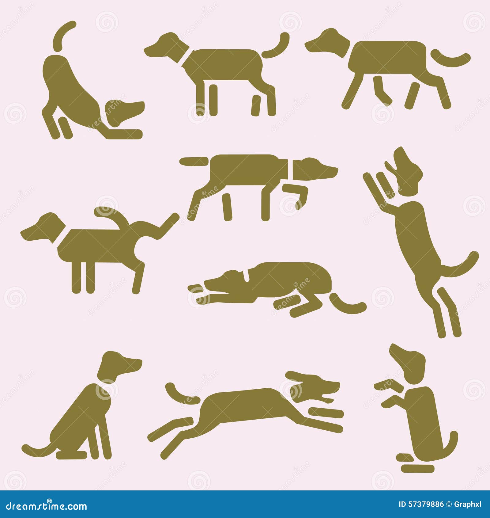 Iconos O Pictogramas Del Perro Ilustración del Vector - Ilustración de ...