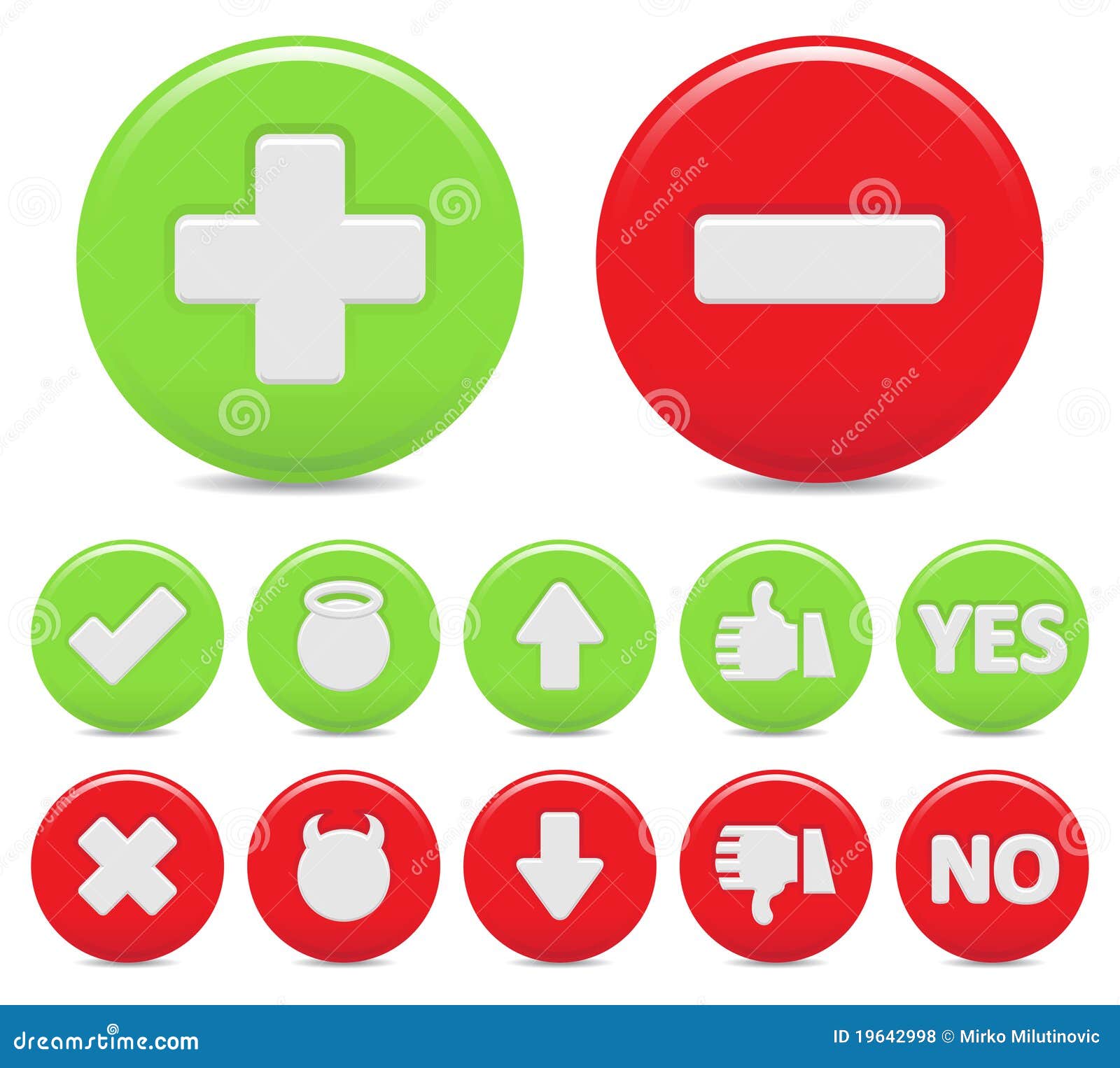 Iconos opuestos ilustración del vector. Ilustración de verde - 19642998