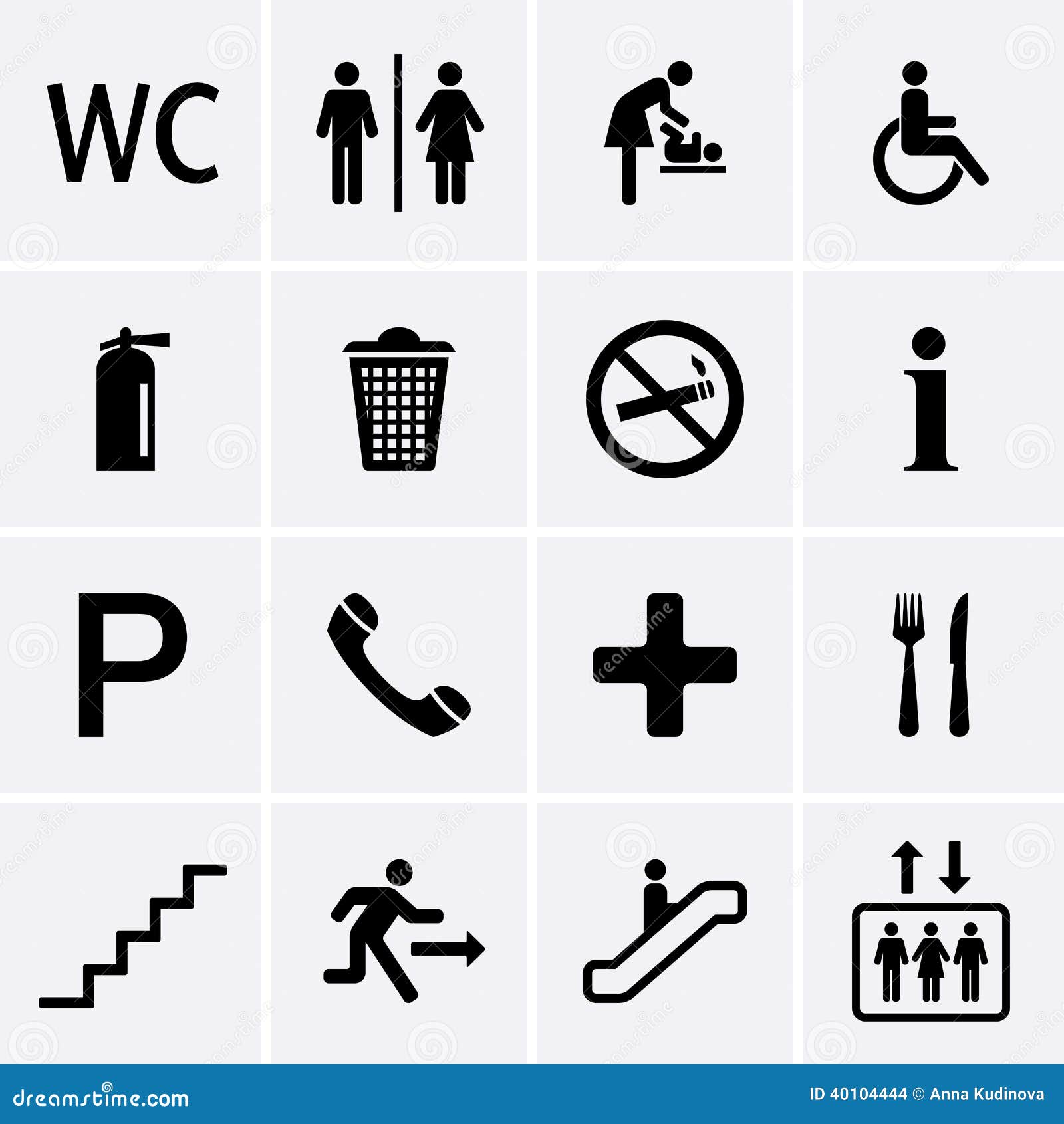 Iconos públicos ilustración del vector. Ilustración de silueta - 40104444