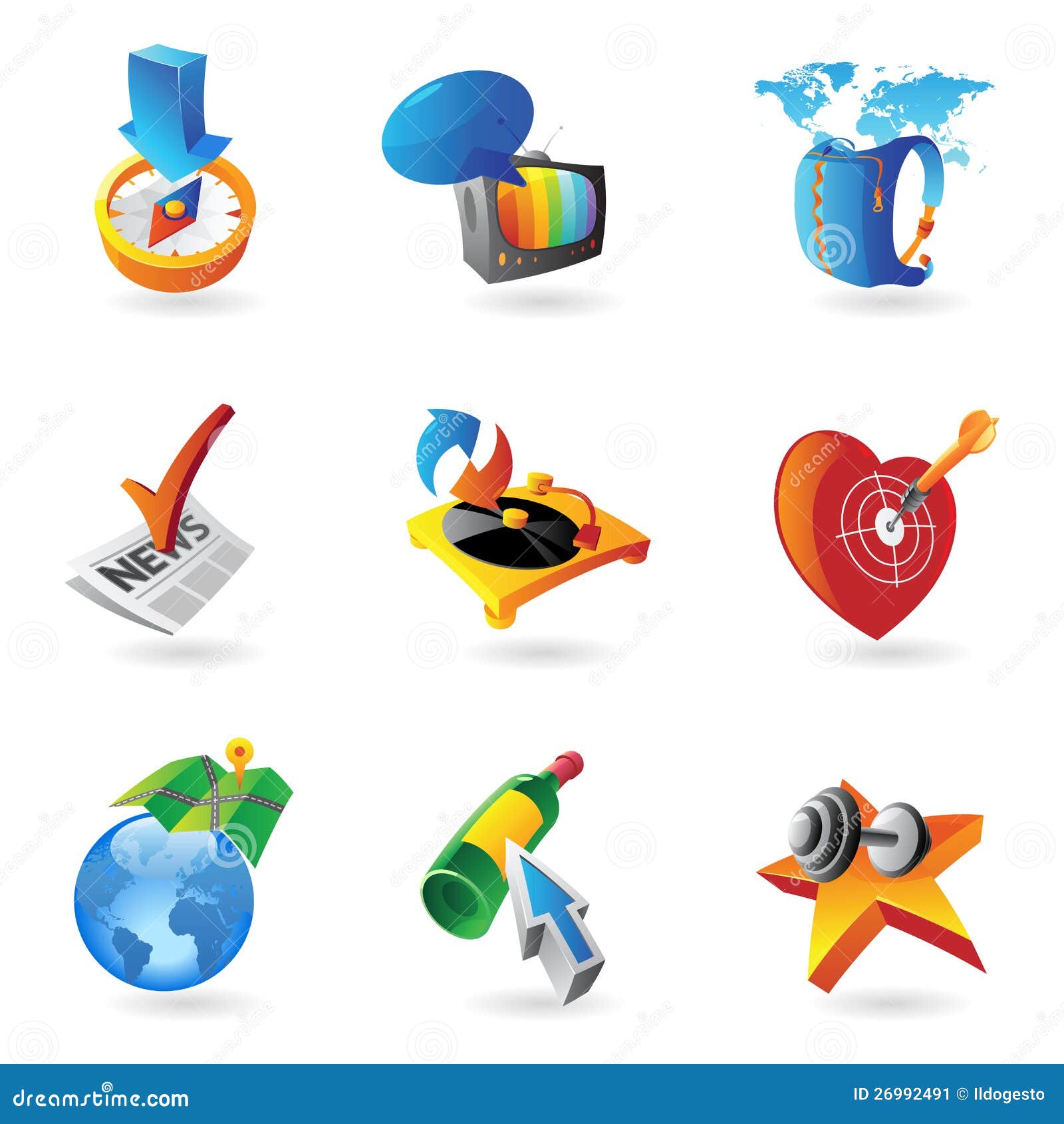 Iconos para el ocio ilustración del vector. Ilustración de concepto ...