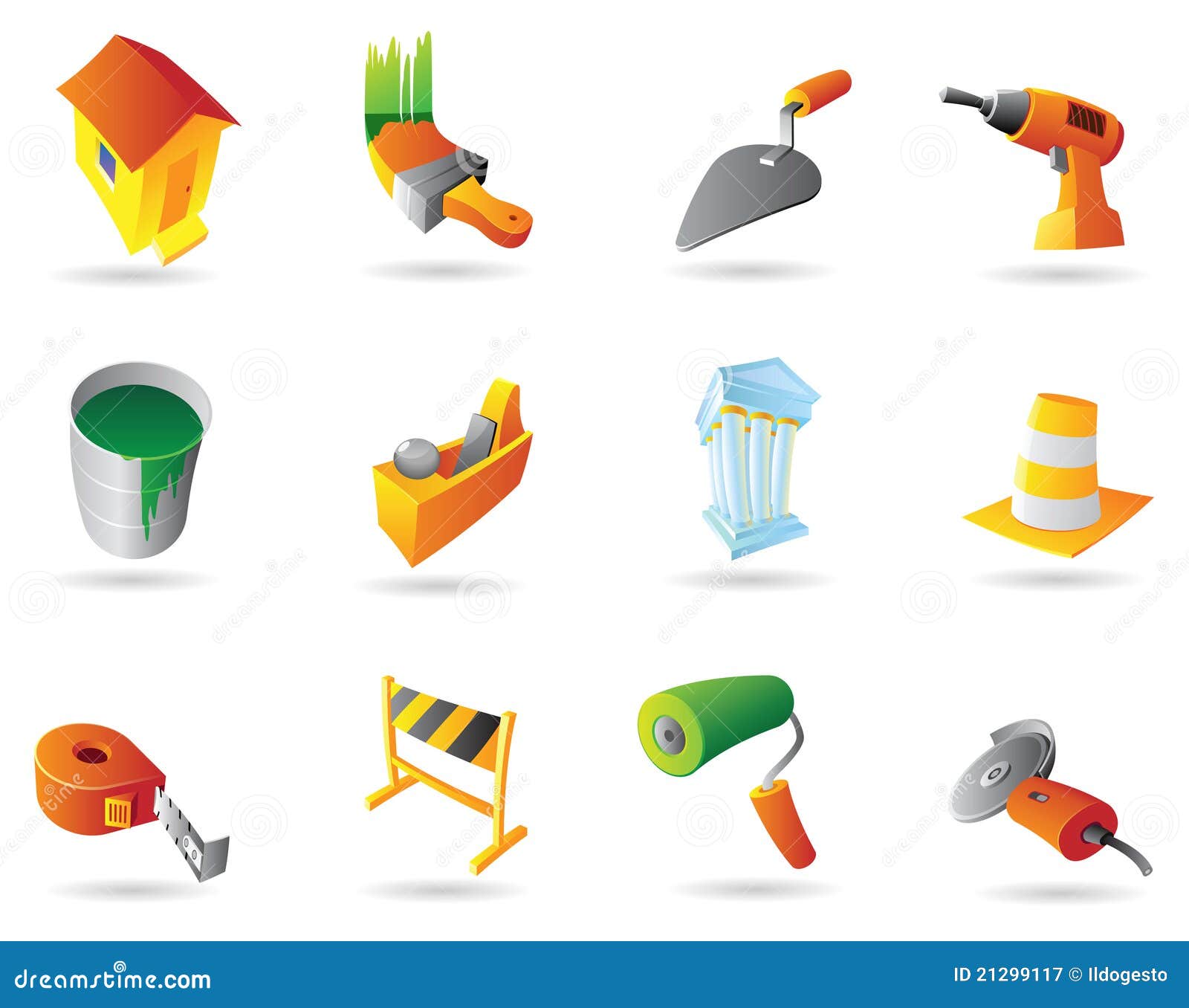 Iconos Para El Sector De La Construcción Ilustración del Vector ...