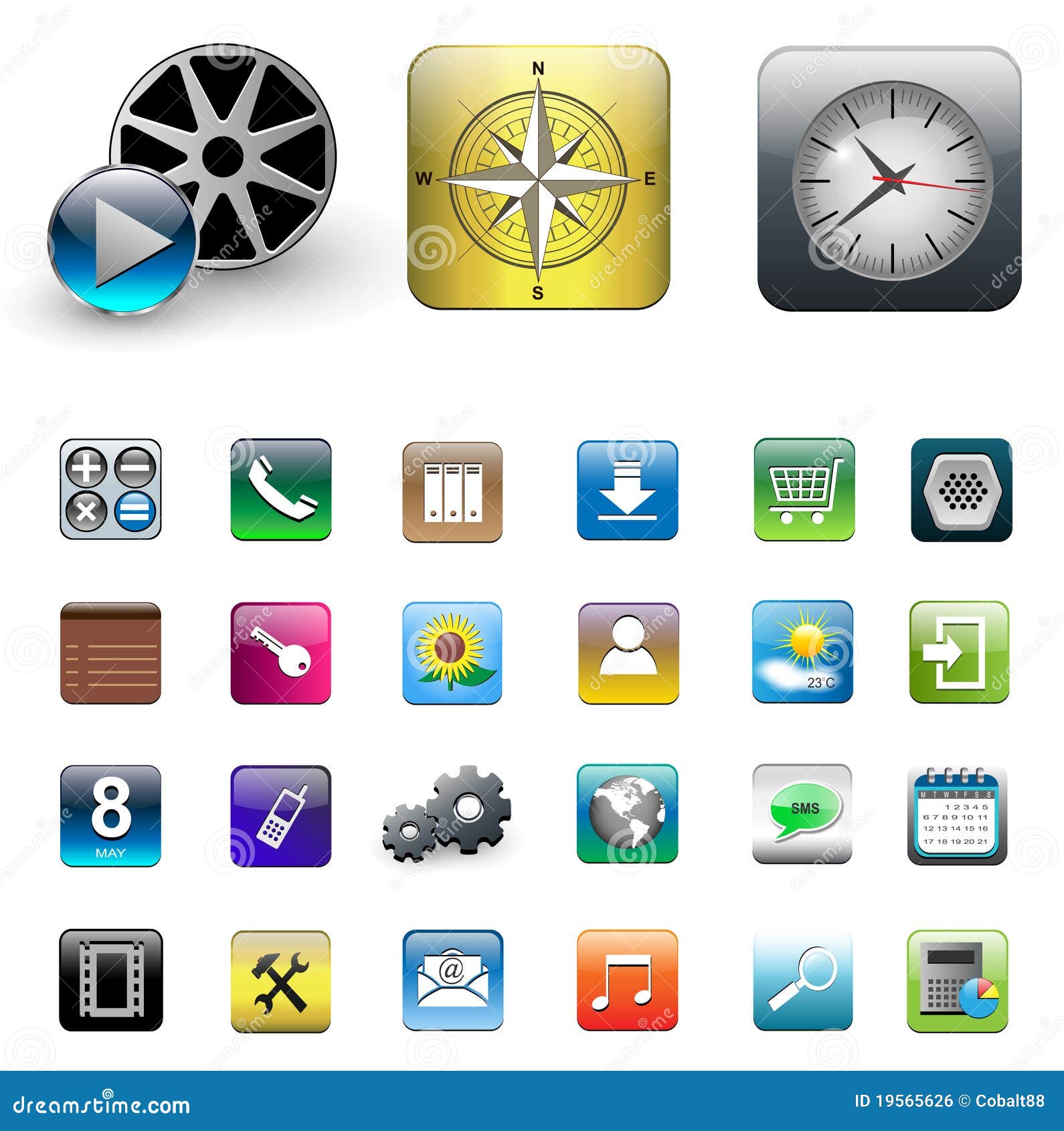 Iconos para el smartphone ilustración del vector. Ilustración de ...