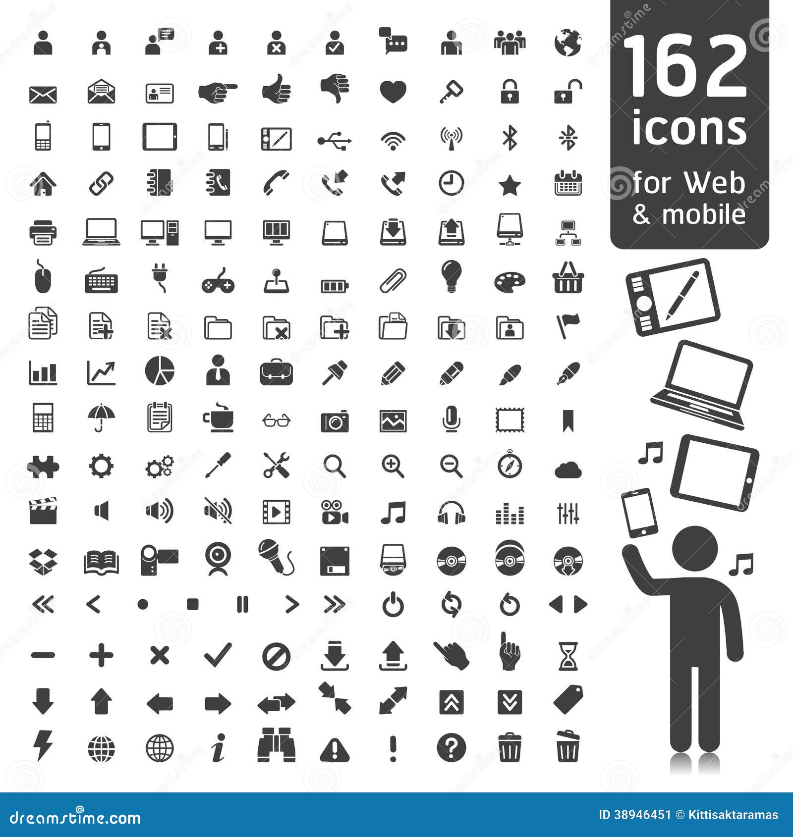 162 iconos para el web. ilustración del vector. Ilustración de mensaje ...