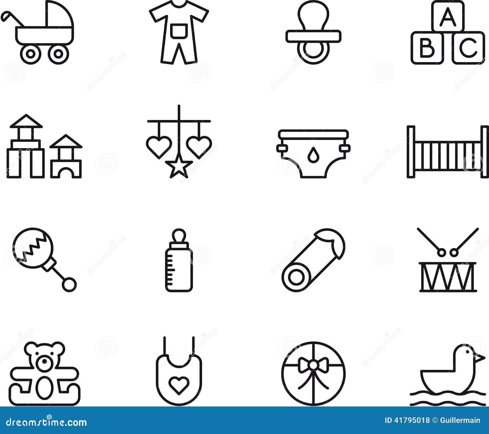 Iconos para los bebés ilustración del vector. Ilustración de bloques ...