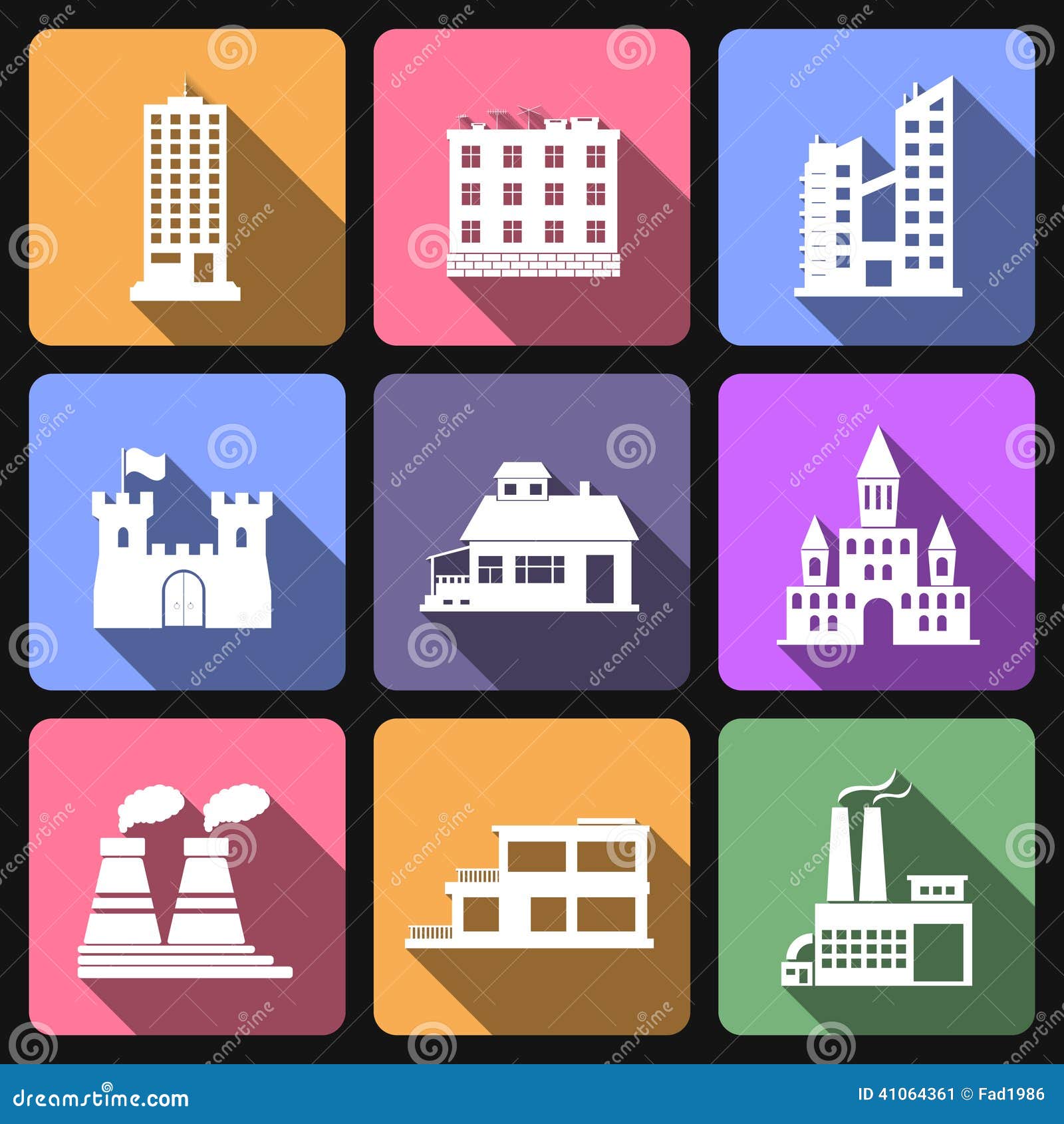 Iconos Planos Constructivos Ilustración del Vector - Ilustración de ...