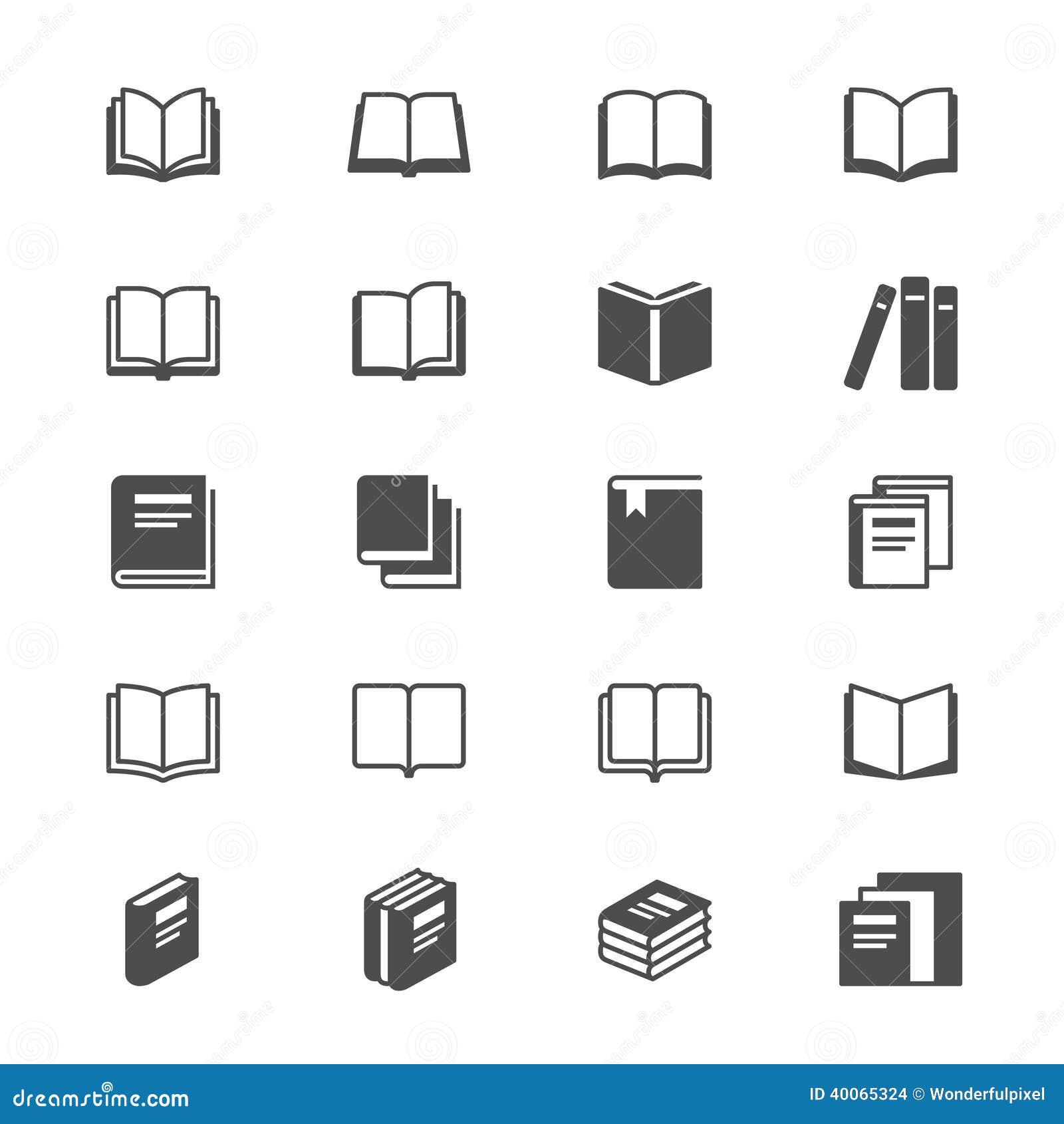 Iconos planos del libro ilustración del vector. Ilustración de textbook ...