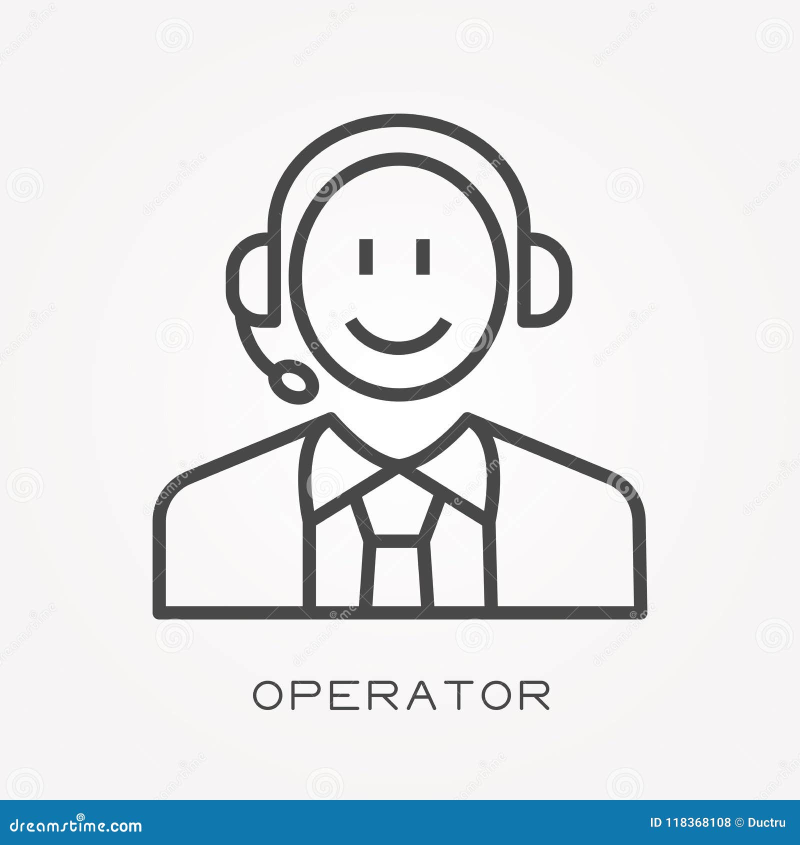 Iconos Planos Del Vector Con El Operador Ilustración del Vector ...