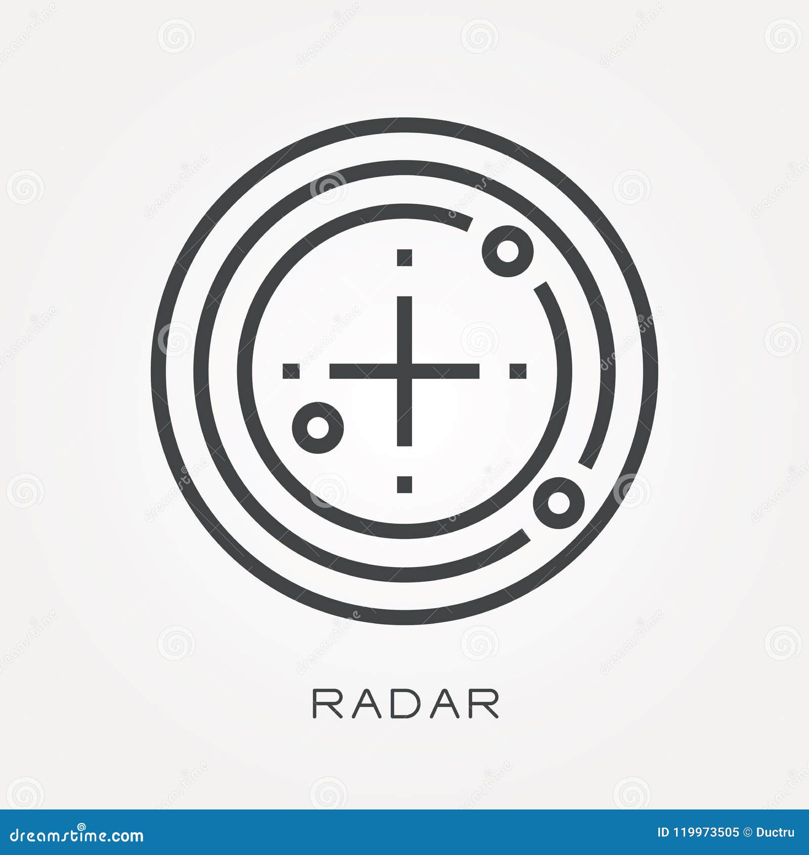 Iconos Planos Del Vector Con El Radar Ilustración del Vector ...