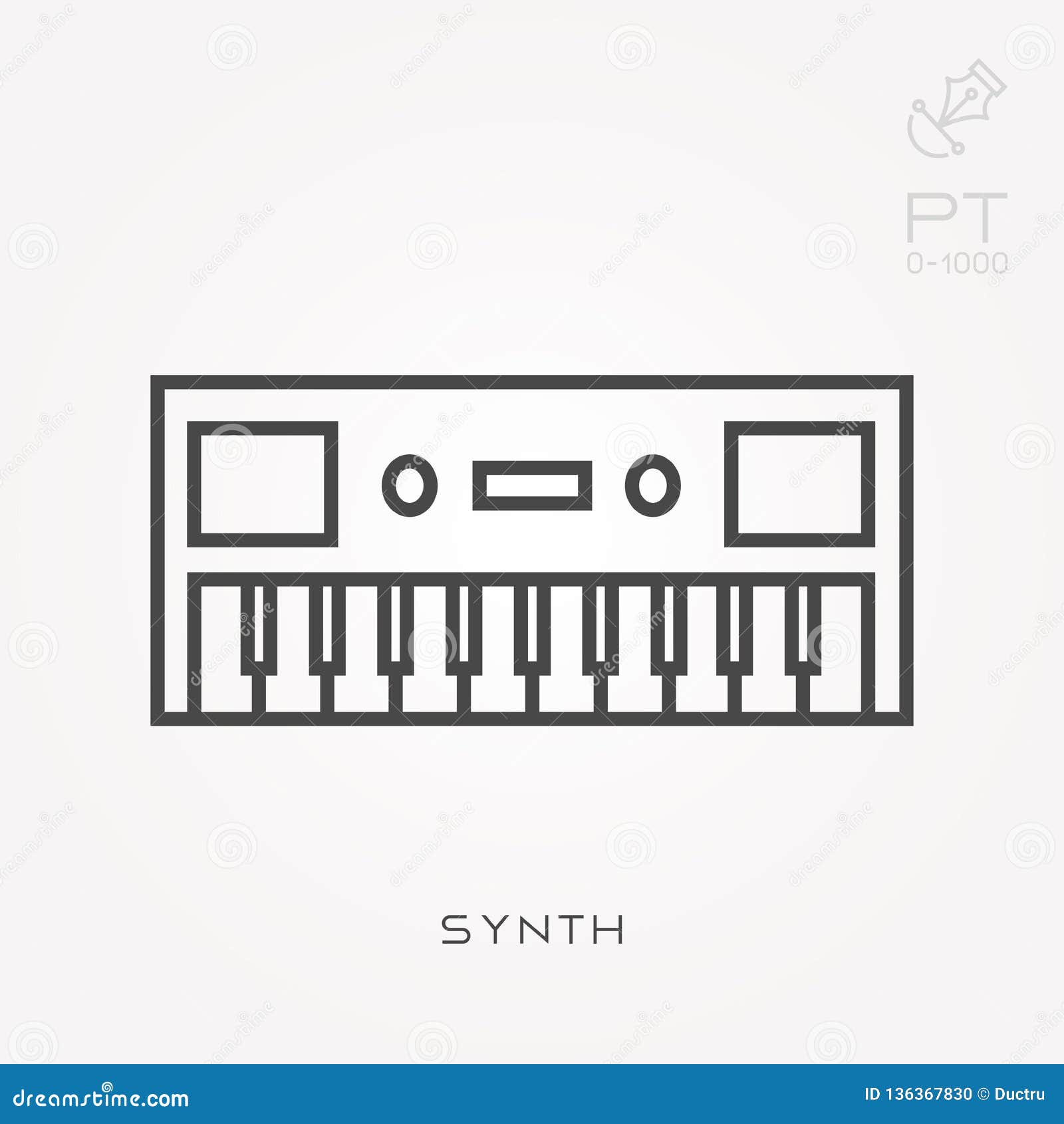 Iconos Planos Del Vector Con El Synth Ilustración del Vector ...