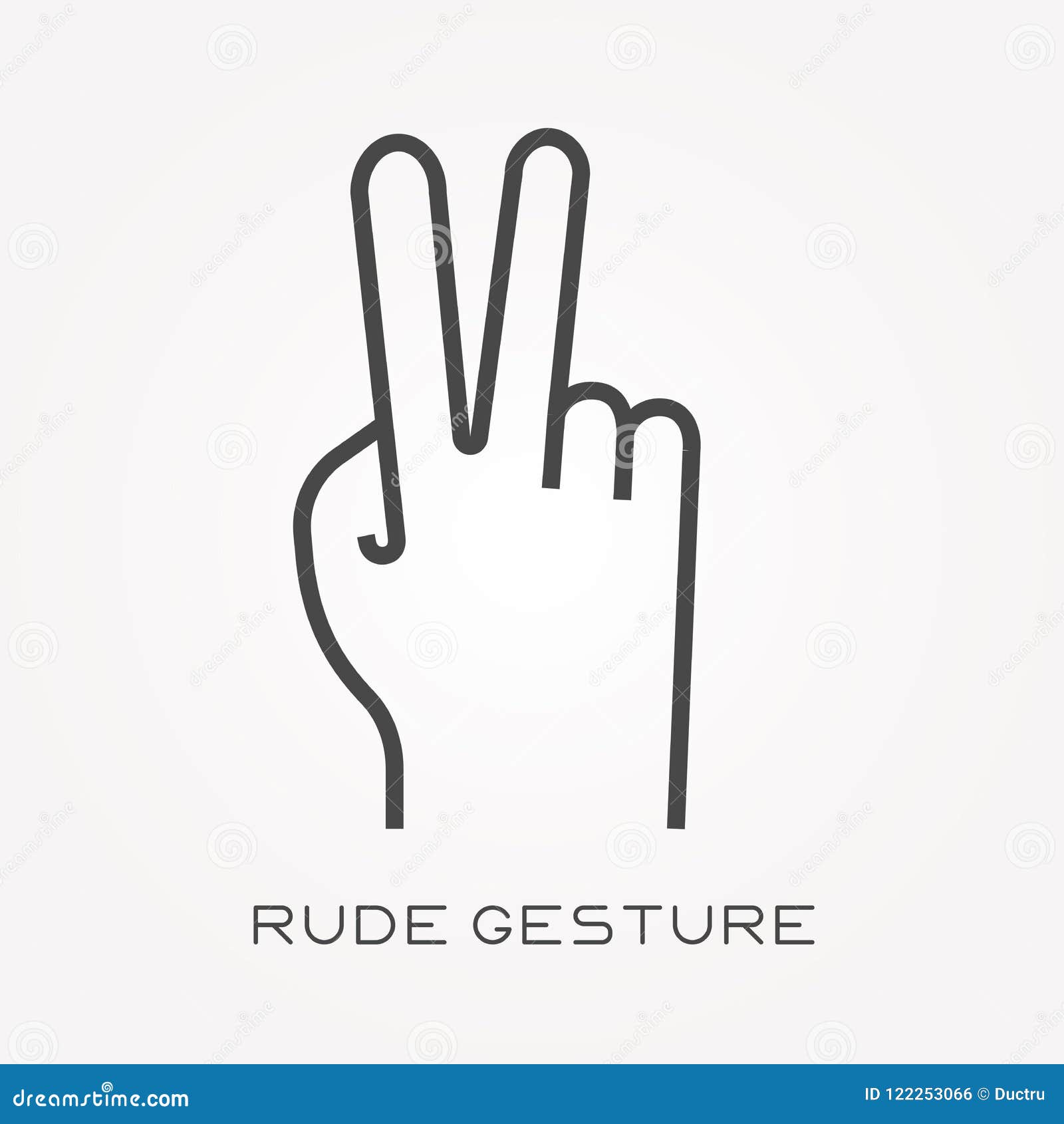 Iconos Planos Del Vector Con Gesto Grosero Ilustración del Vector ...